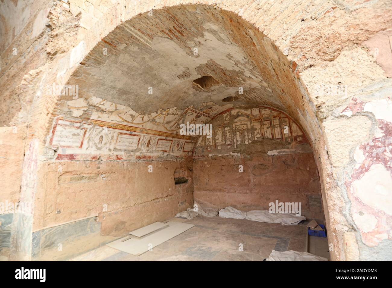 Terrace Houses in Ephesus Ancient City, Izmir City, Turkey Stock Photo ...