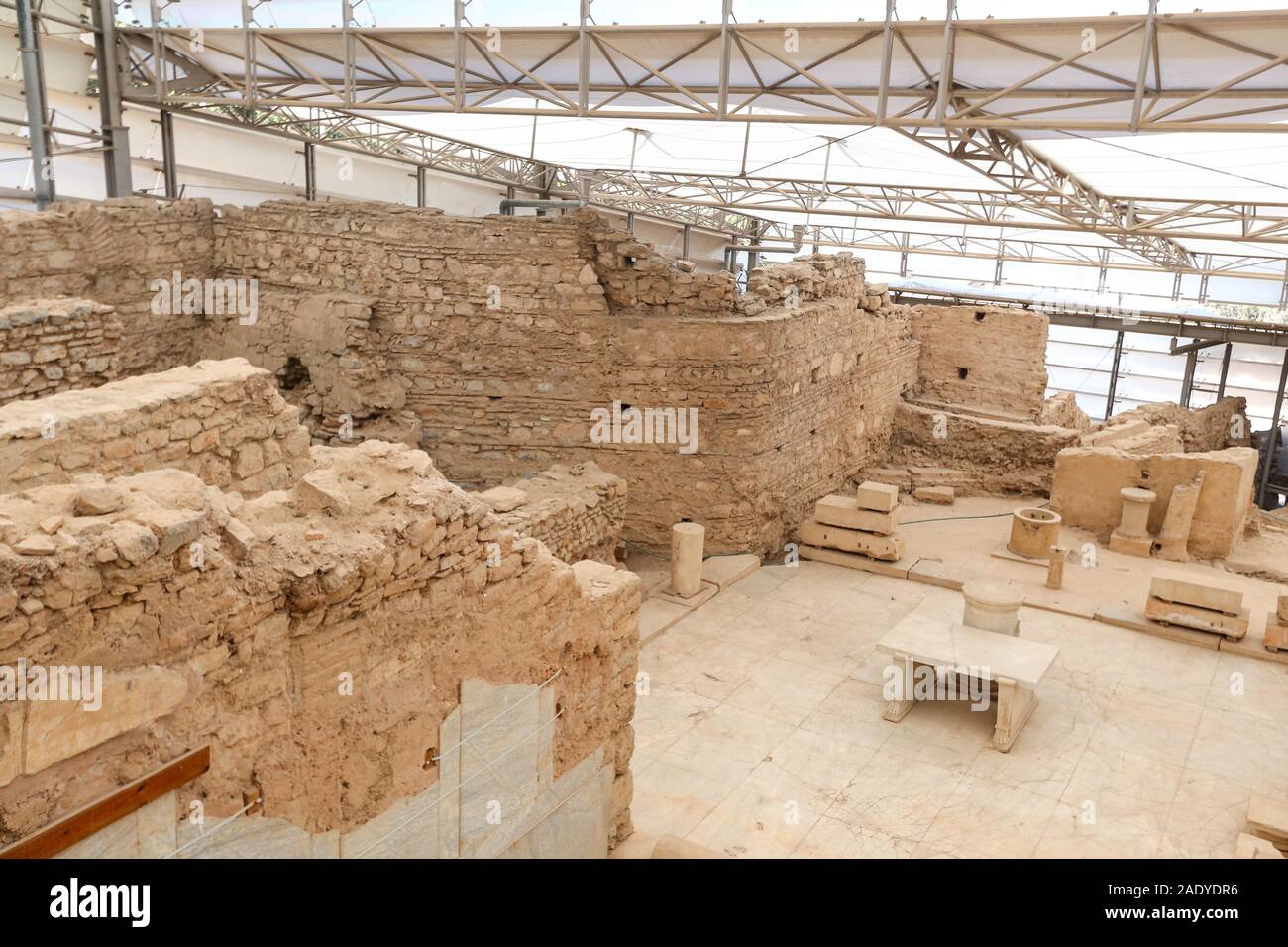 Terrace Houses in Ephesus Ancient City, Izmir City, Turkey Stock Photo ...