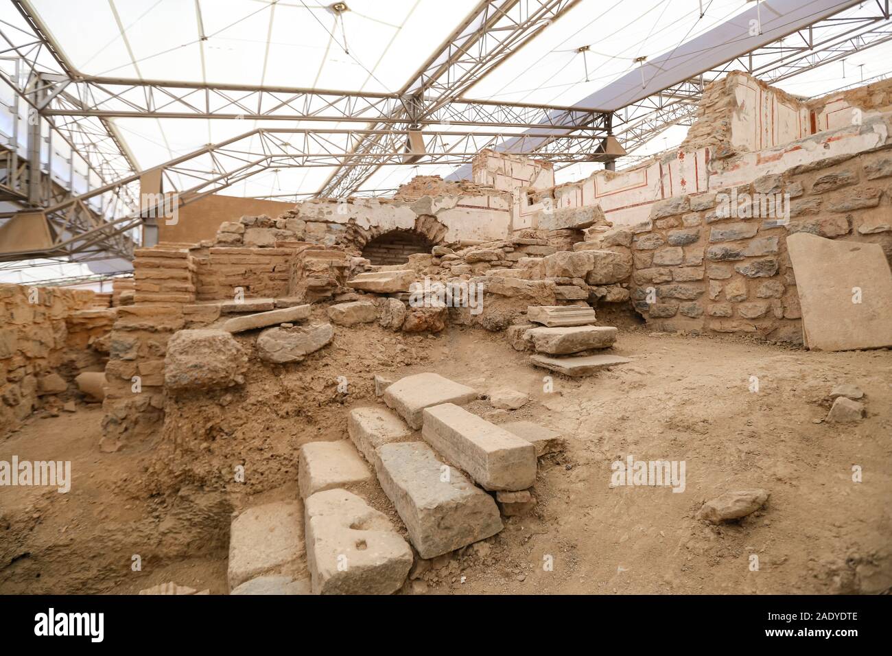Terrace Houses in Ephesus Ancient City, Izmir City, Turkey Stock Photo ...