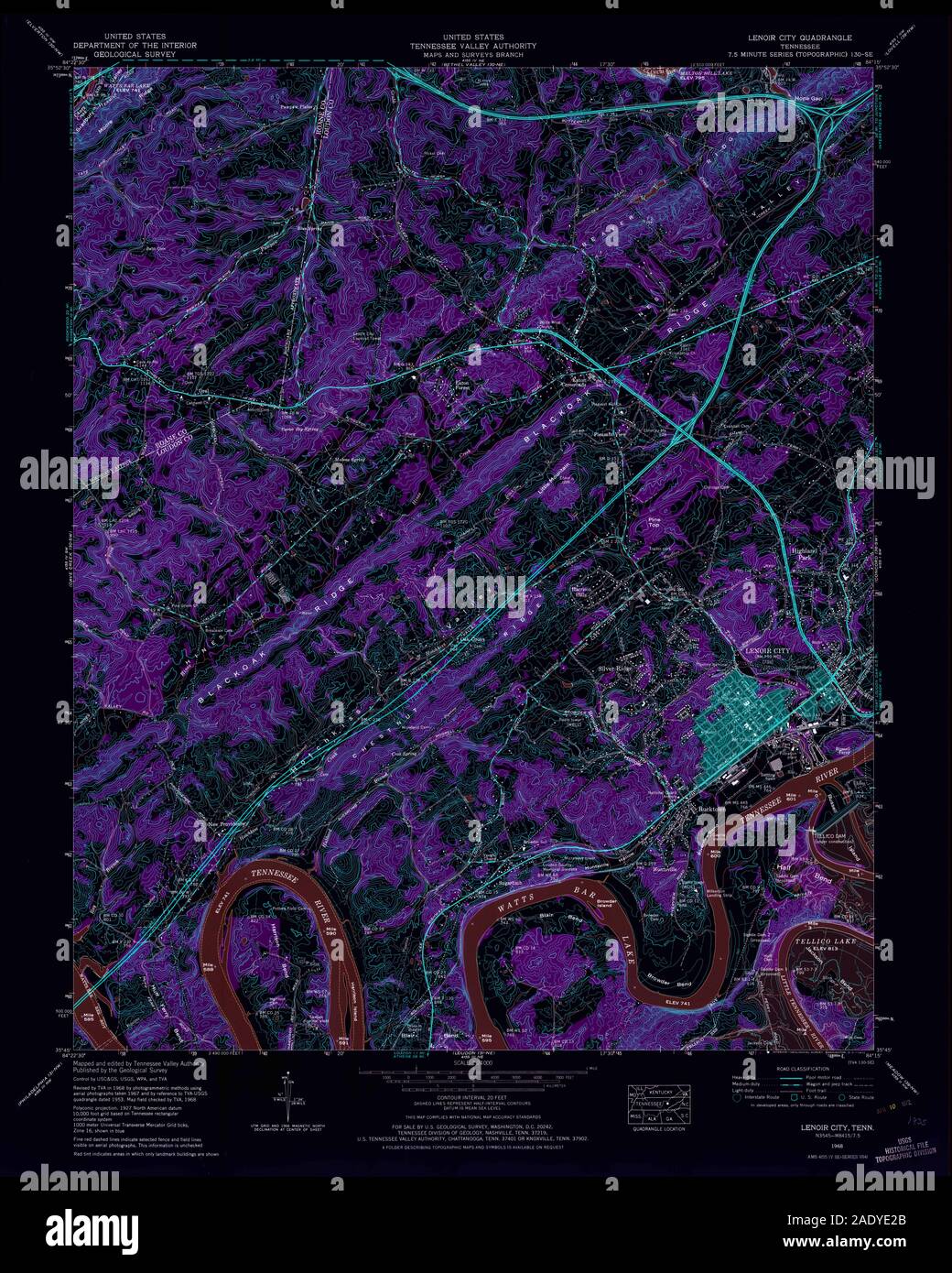 Map of lenoir hi-res stock photography and images - Alamy