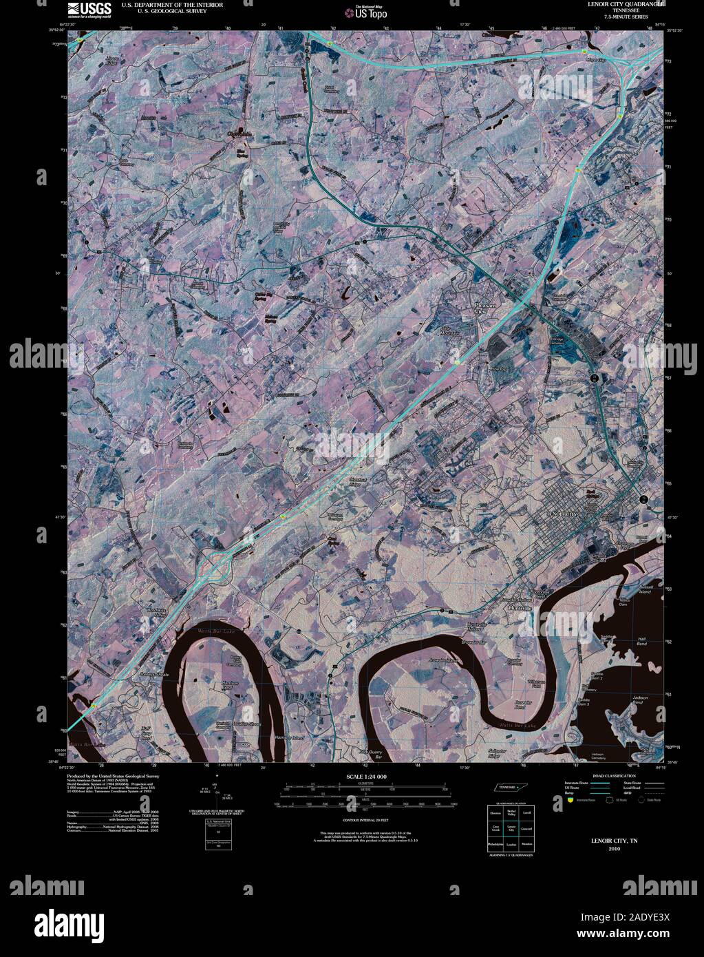 Map of lenoir hi-res stock photography and images - Alamy