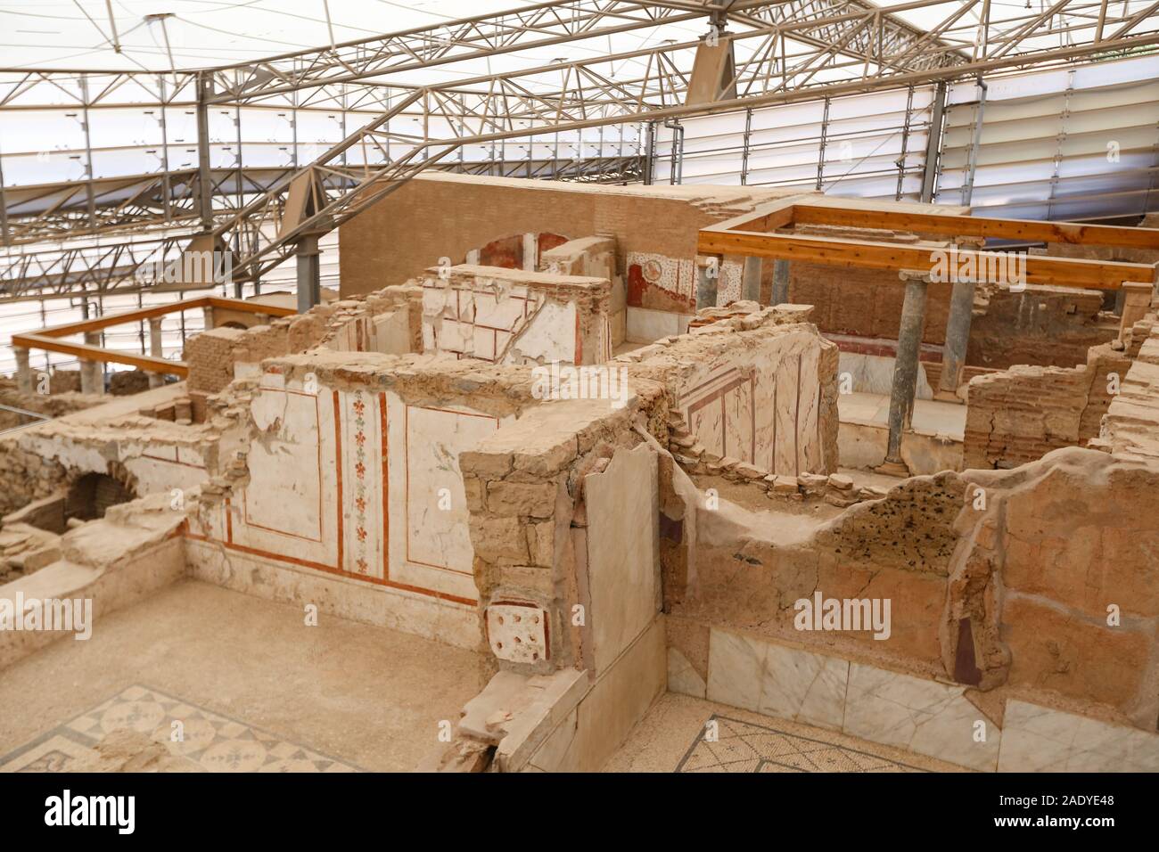 Terrace Houses in Ephesus Ancient City, Izmir City, Turkey Stock Photo ...