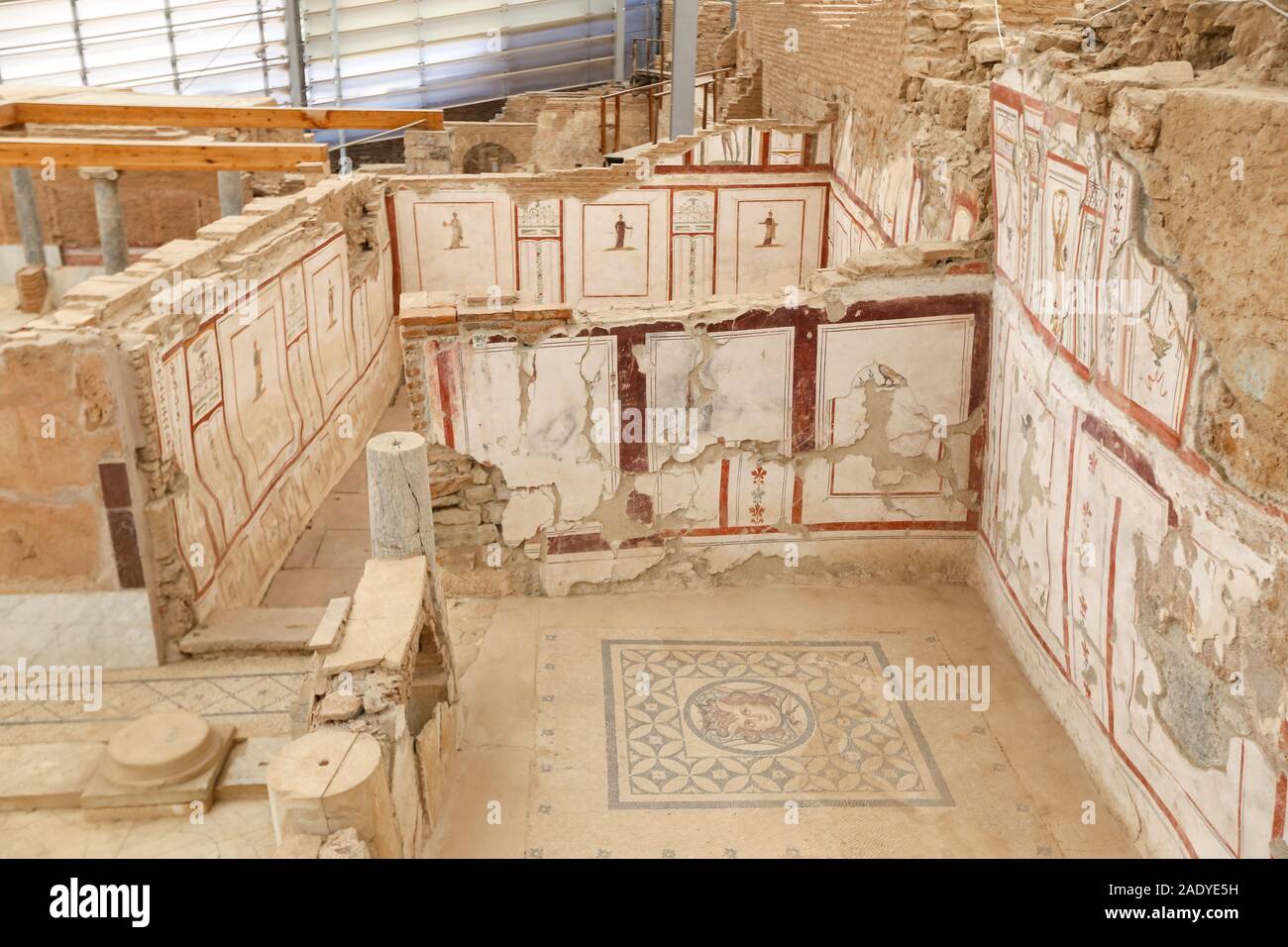 Terrace Houses in Ephesus Ancient City, Izmir City, Turkey Stock Photo ...