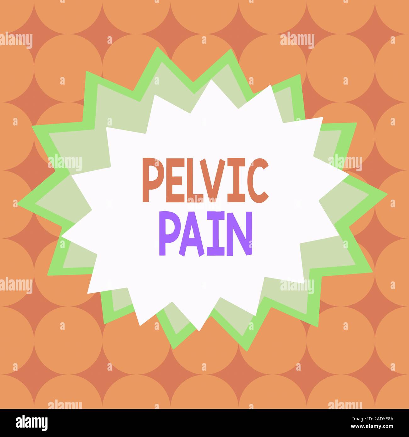 Text sign showing Pelvic Pain. Business photo text Pain perceived in ...