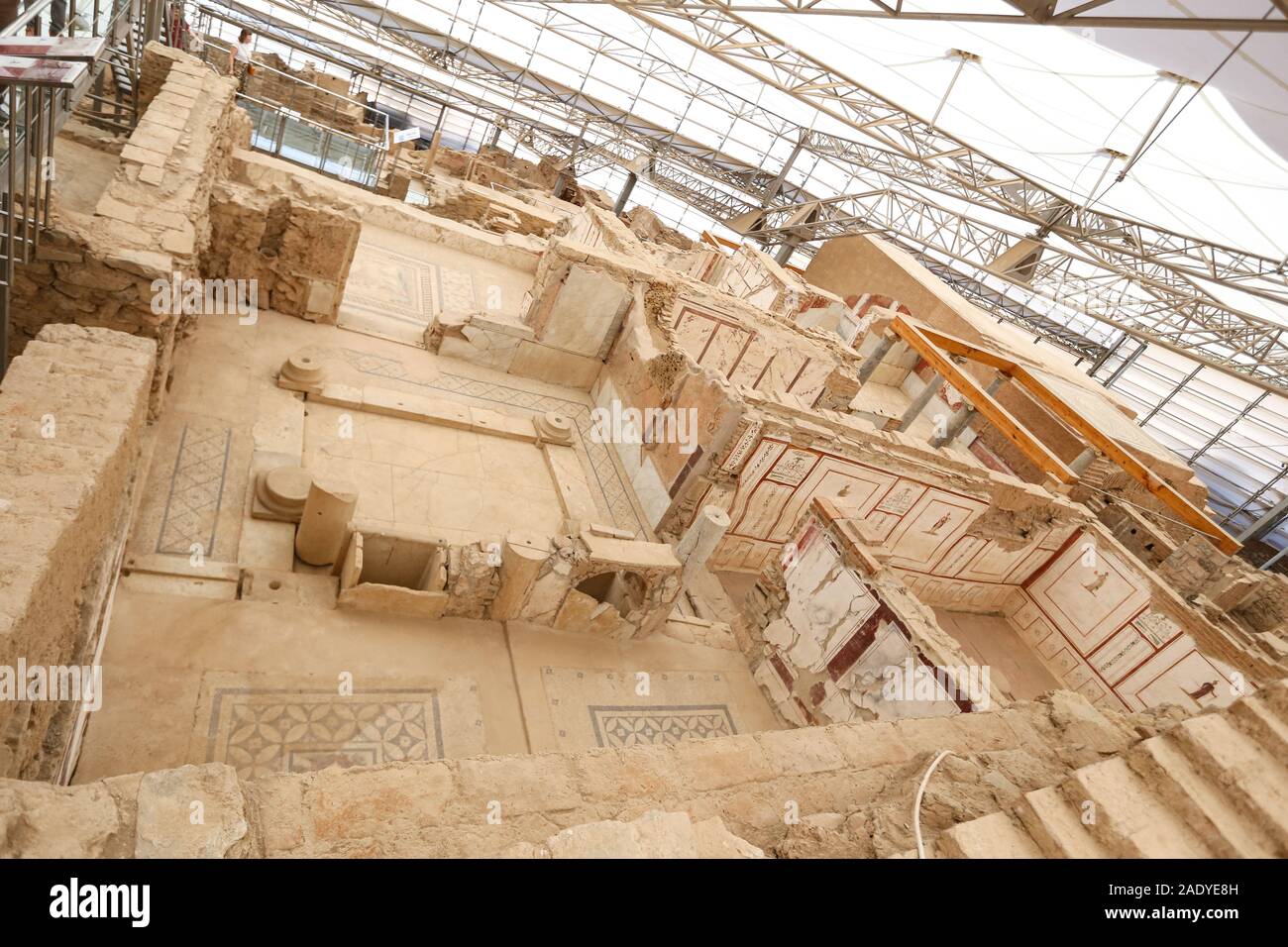 Terrace Houses in Ephesus Ancient City, Izmir City, Turkey Stock Photo ...