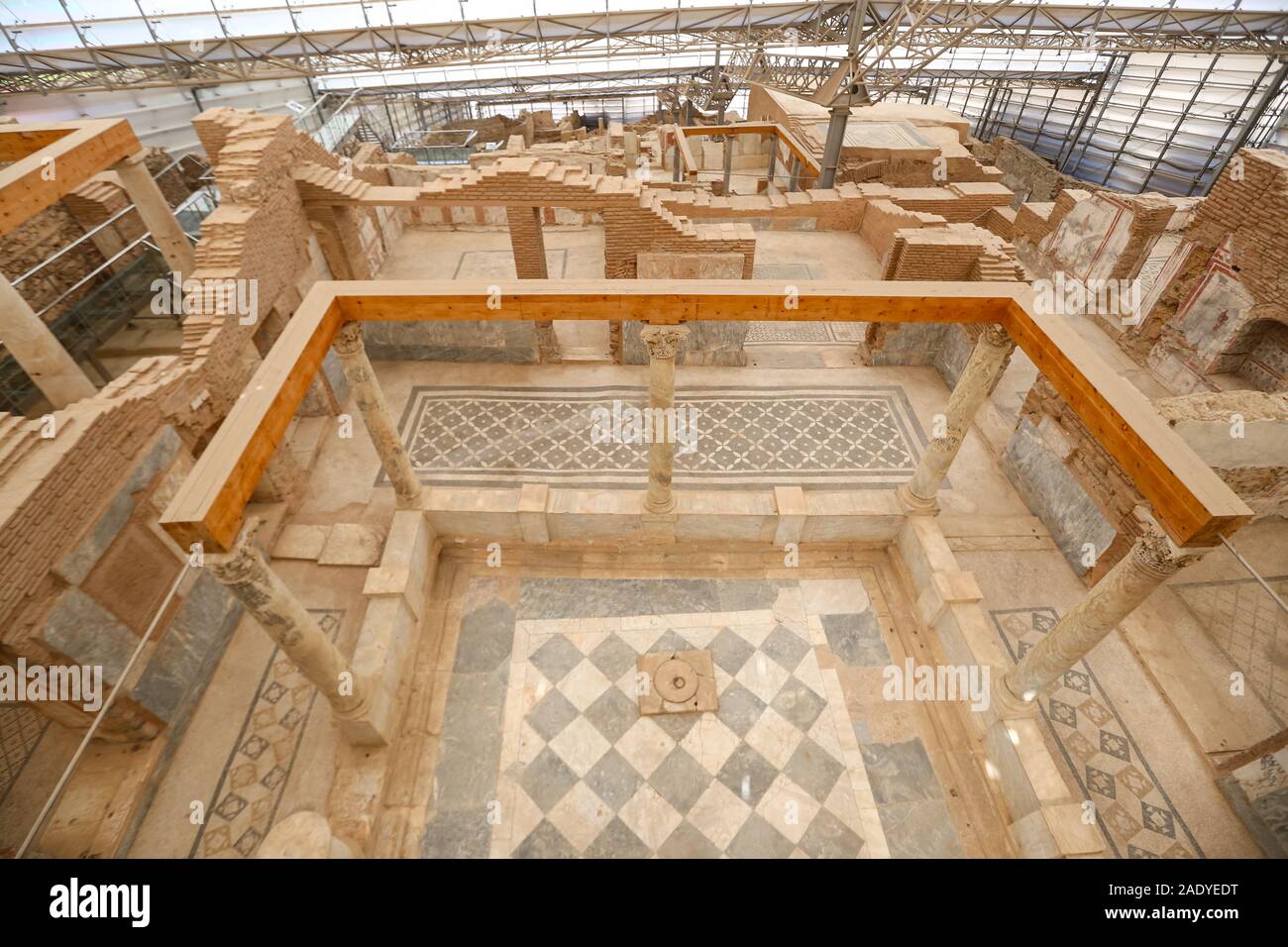 Terrace Houses in Ephesus Ancient City, Izmir City, Turkey Stock Photo ...