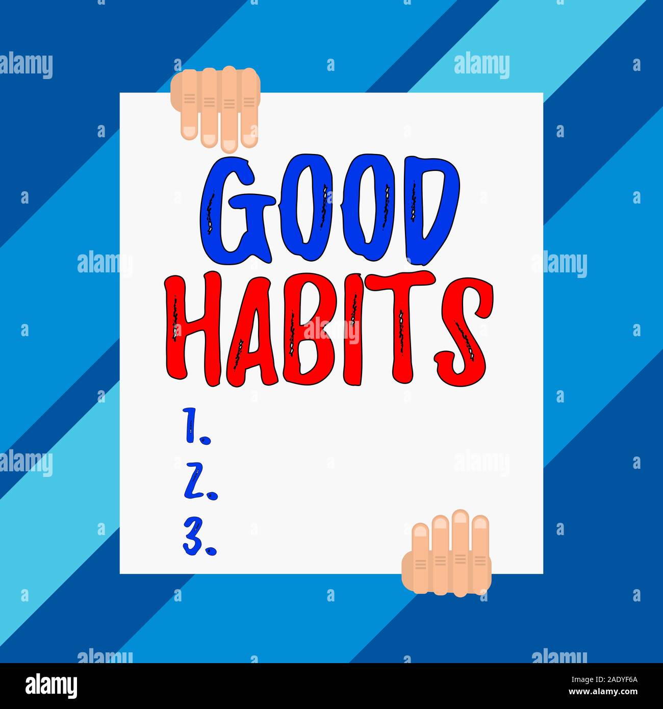 Conceptual hand writing showing Good Habits. Concept meaning behaviour ...