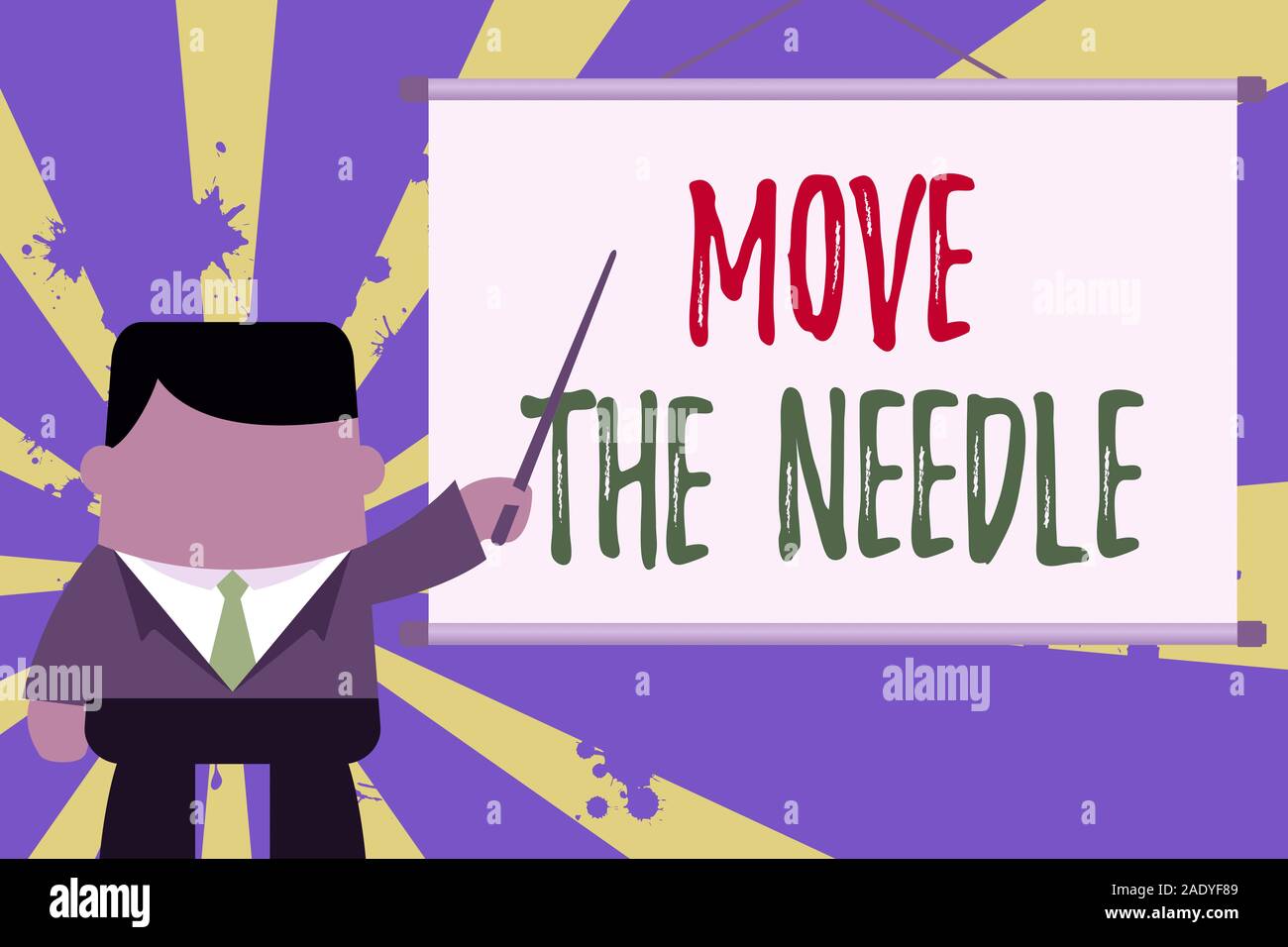 Text sign showing Move The Needle. Business photo text Make a ...