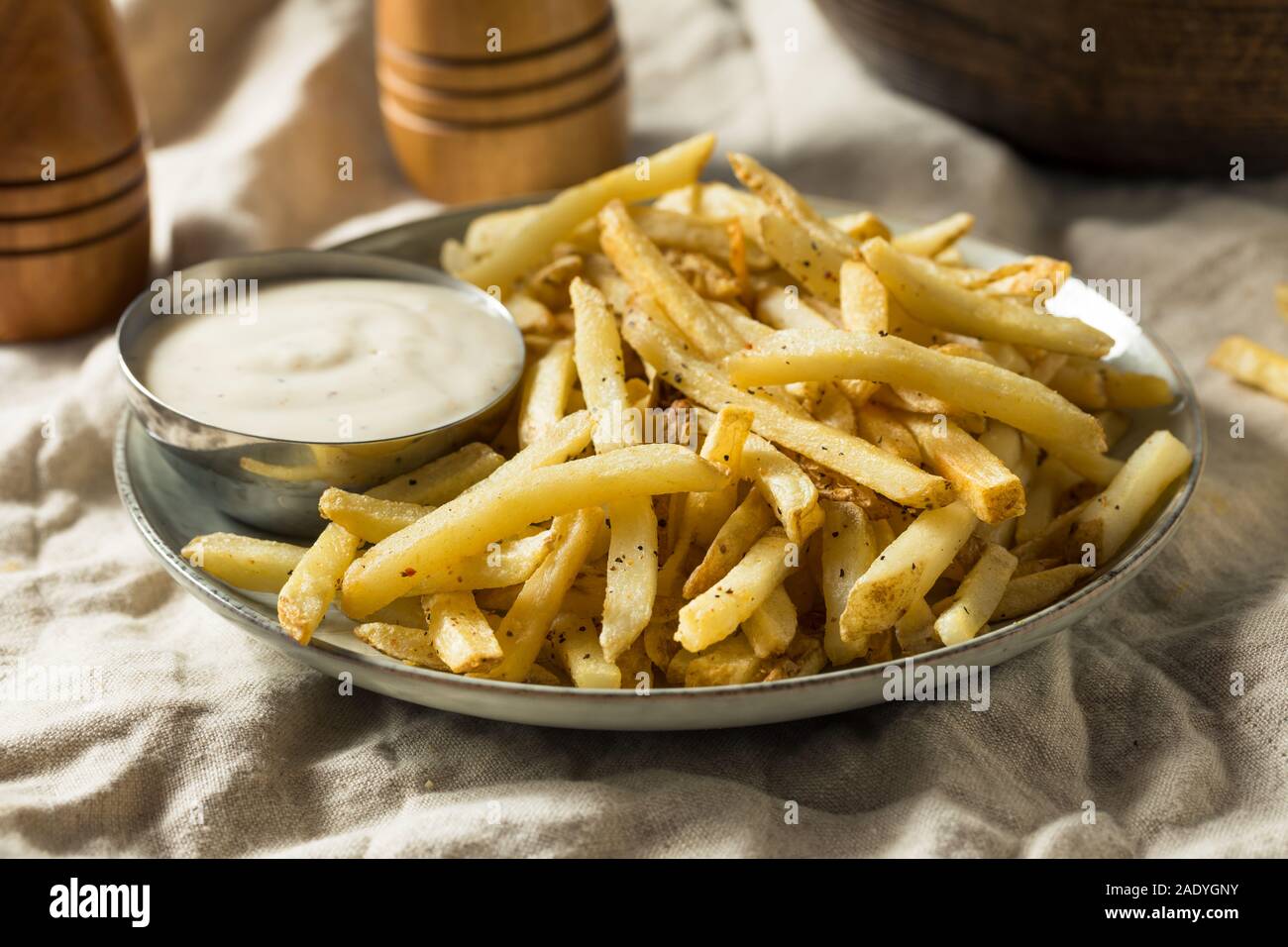 Homemade French Fries with Ranch Dressing Ready to Eat Stock Photo - Alamy