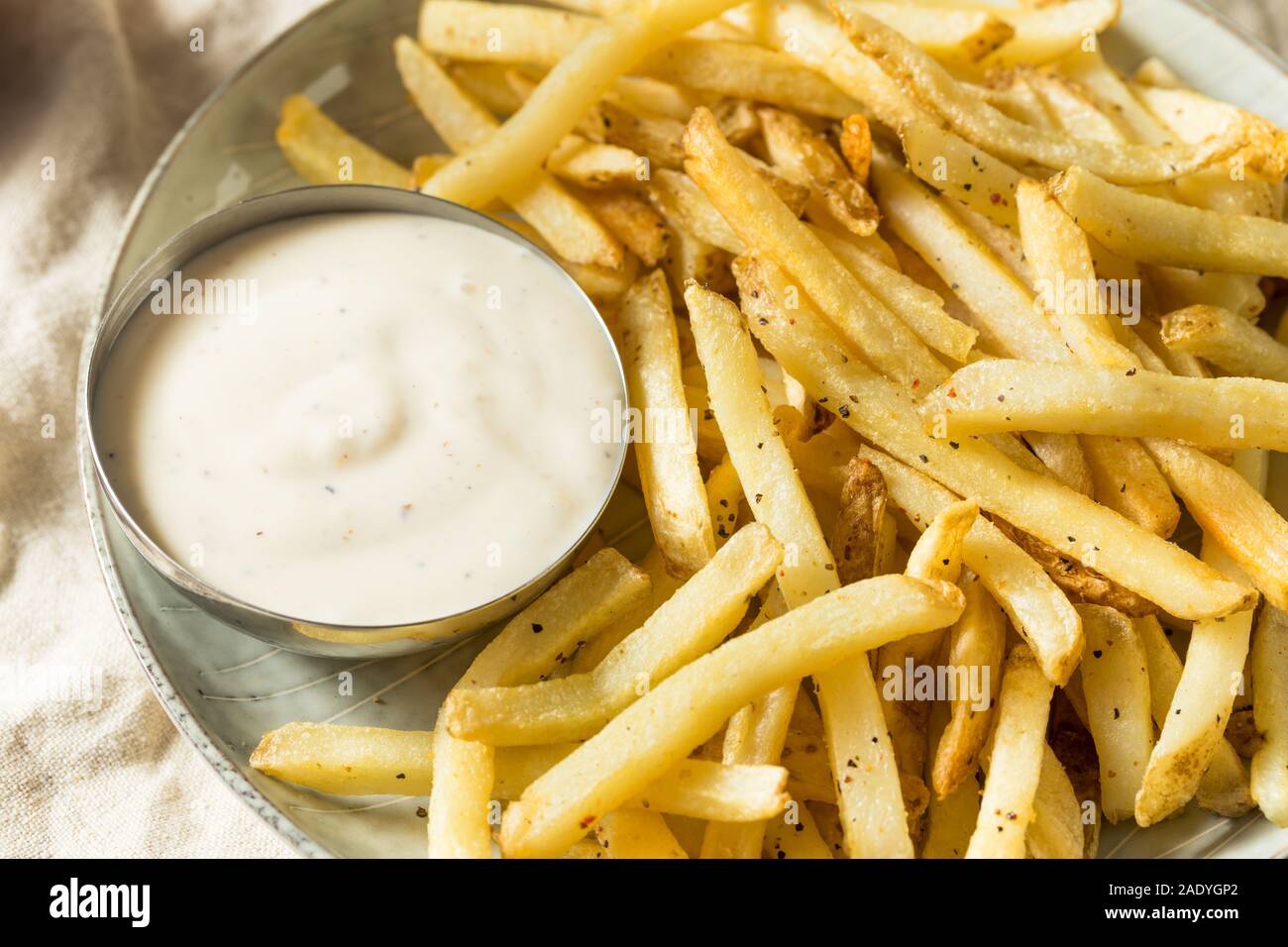 Homemade French Fries with Ranch Dressing Ready to Eat Stock Photo - Alamy