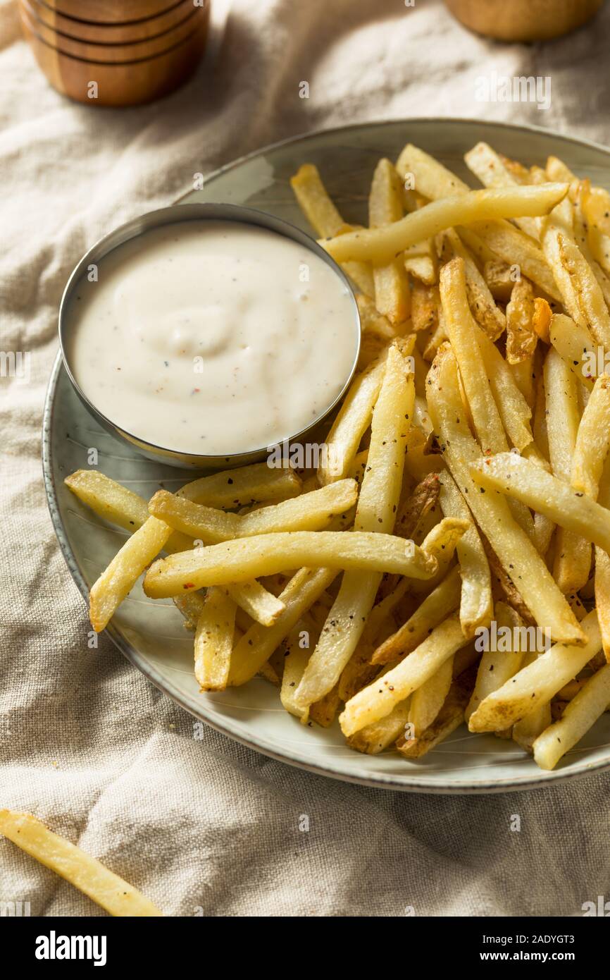 Homemade French Fries with Ranch Dressing Ready to Eat Stock Photo - Alamy