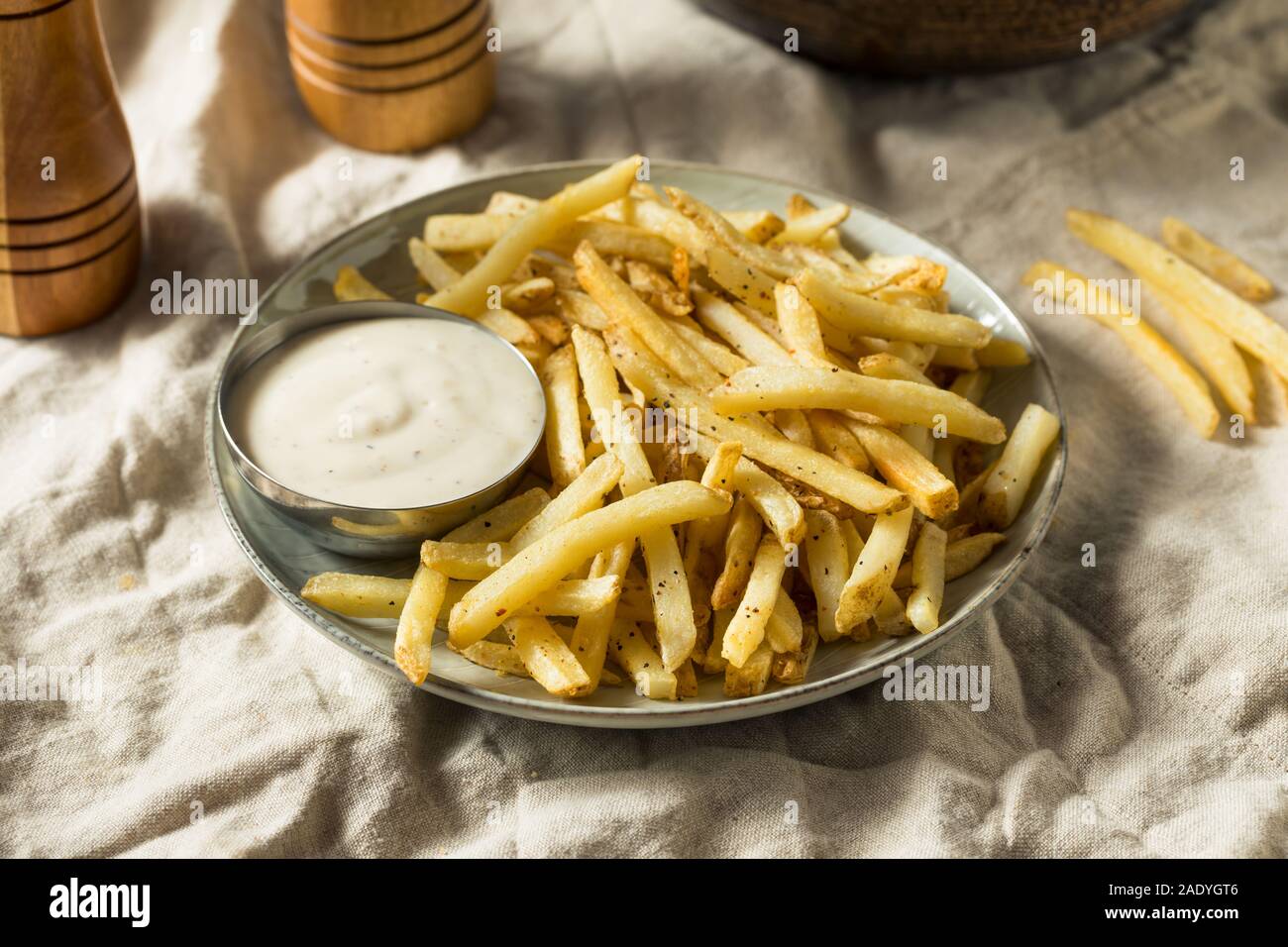 Homemade French Fries with Ranch Dressing Ready to Eat Stock Photo - Alamy