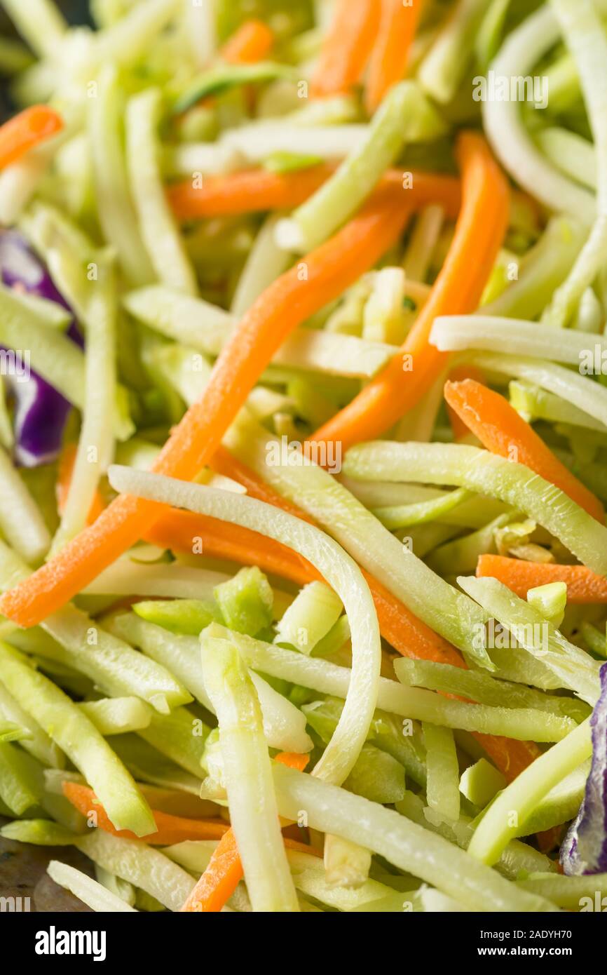 Raw Organic Shredded Broccoli Slaw Ready to Eat Stock Photo - Alamy