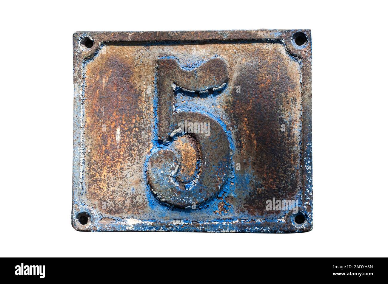 Blue and white number plaques hi-res stock photography and images - Alamy