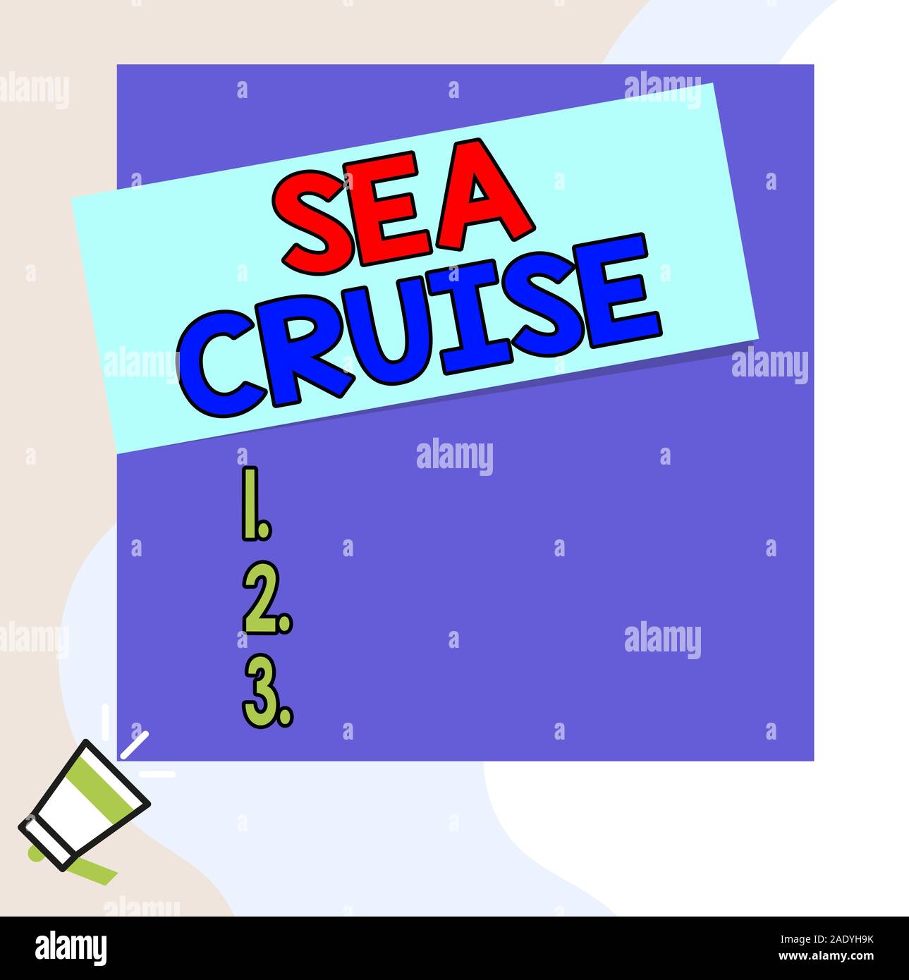 Word writing text Sea Cruise. Business photo showcasing a voyage on a ...