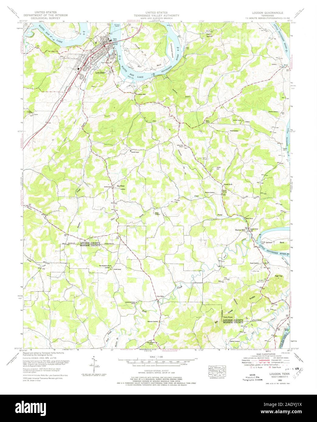 Loudon tennessee map hi-res stock photography and images - Alamy
