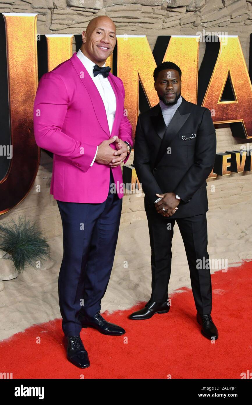 London, UK. 05th Dec, 2019. Dwayne Johnson and Kevin Hart attend ...