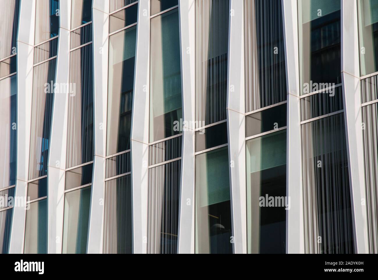 A modern glass structure with abstract design of municipal office block ...