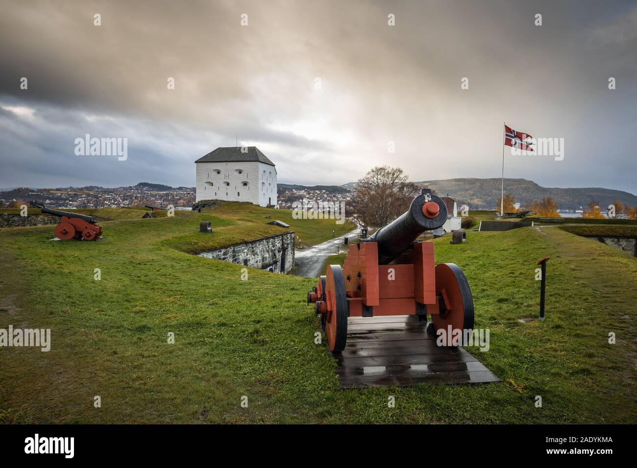 Touristic attraction and musem Kristiansten Festning - old fort on the ...