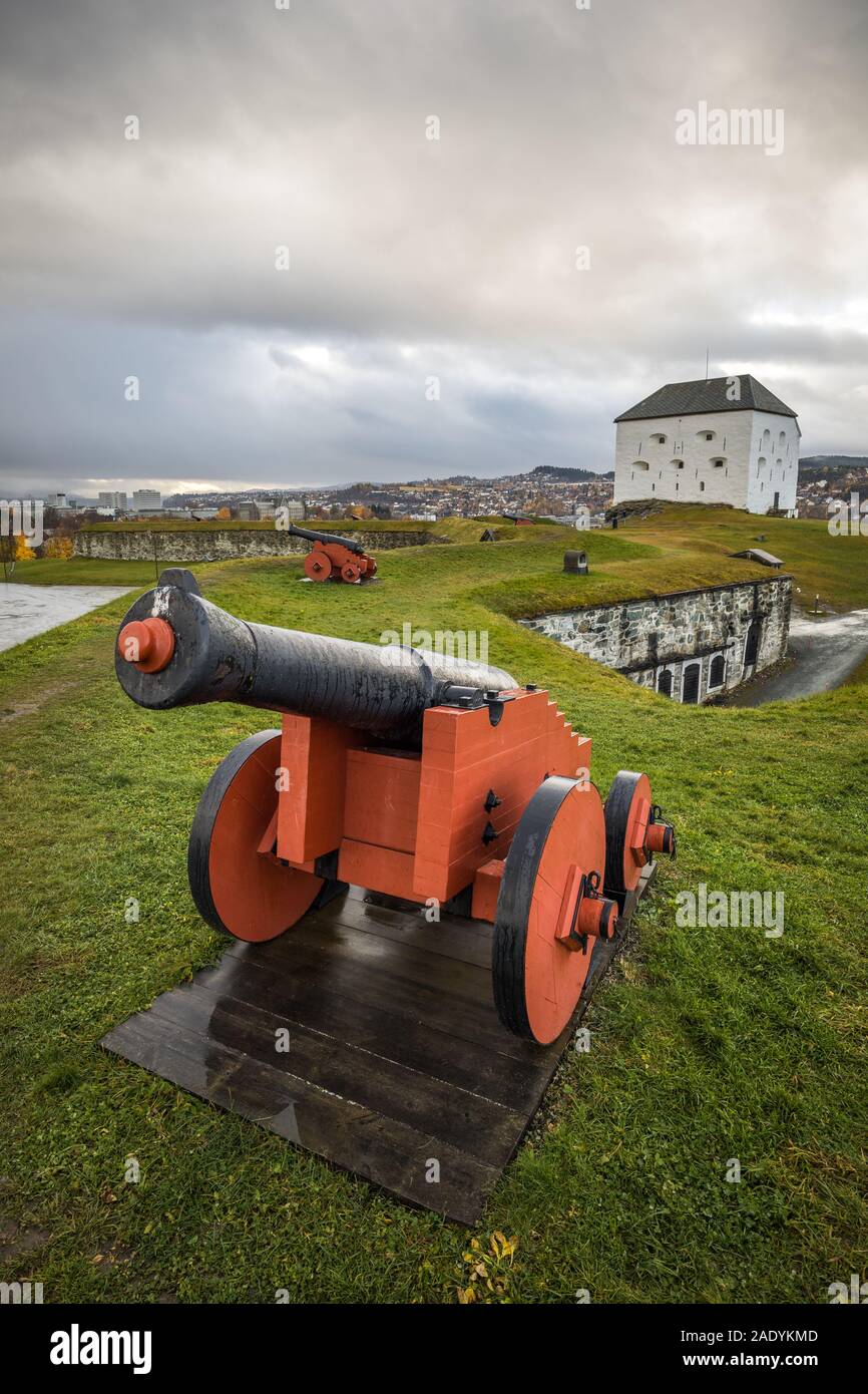 Touristic attraction and musem Kristiansten Festning - old fort on the ...