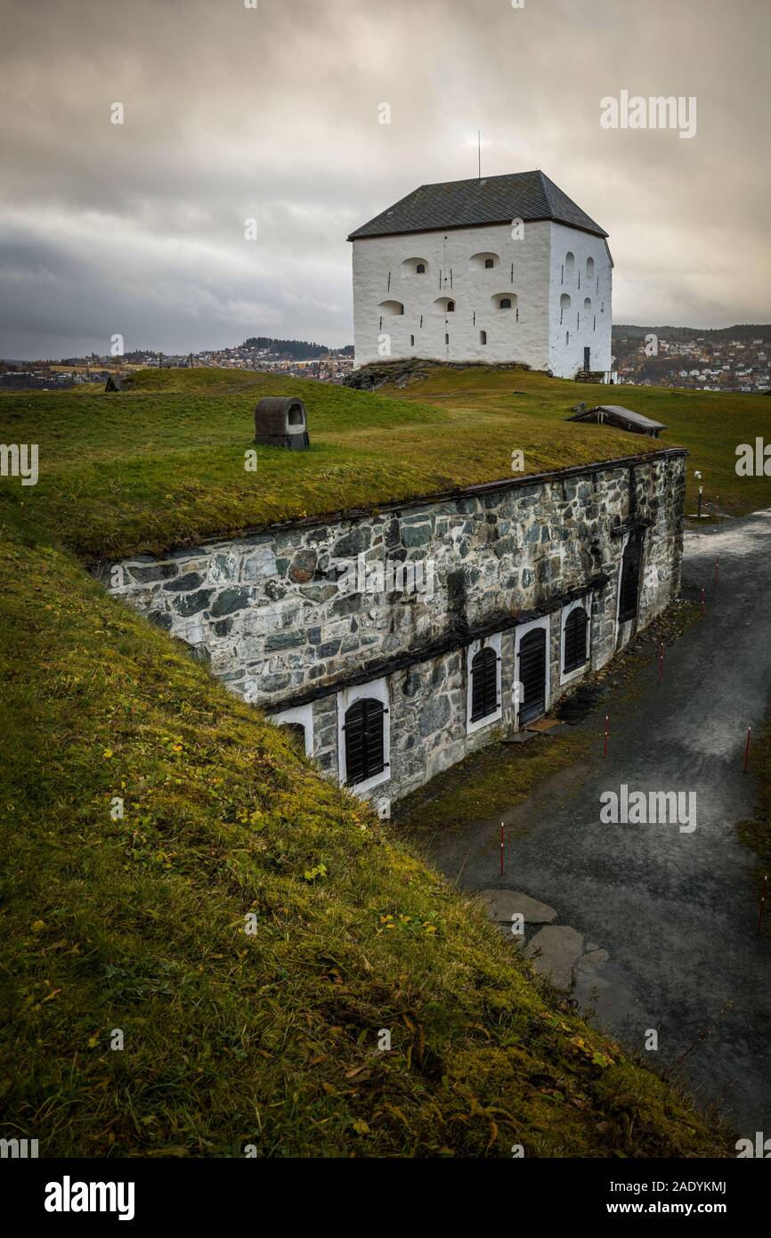 Touristic attraction and musem Kristiansten Festning - old fort on the ...