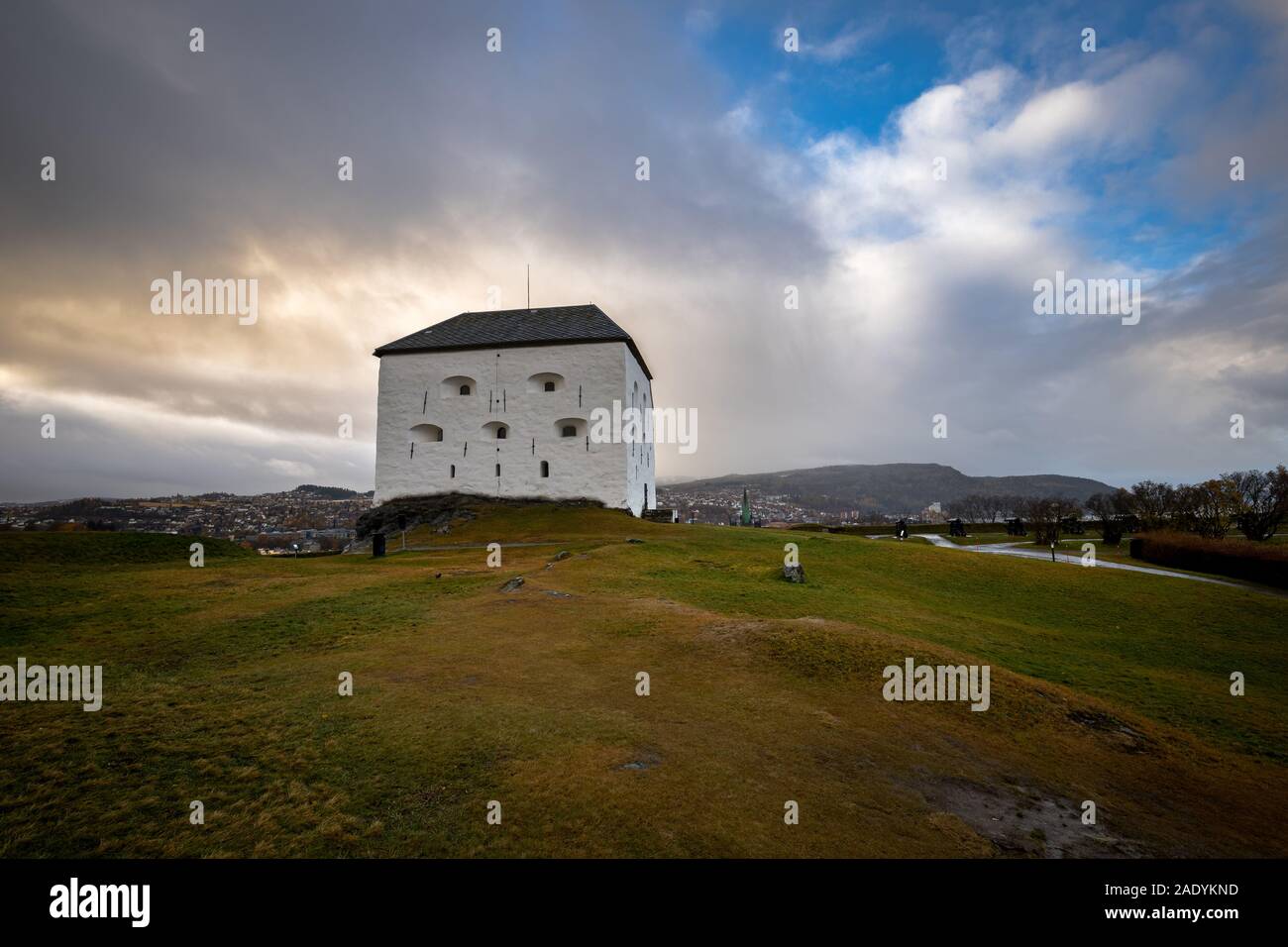 Touristic attraction and musem Kristiansten Festning - old fort on the ...