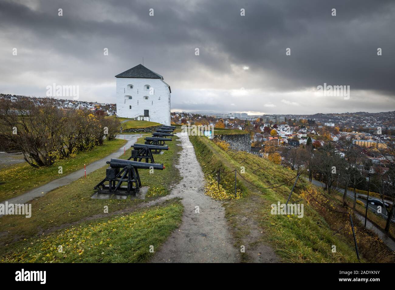 Touristic attraction and musem Kristiansten Festning - old fort on the ...