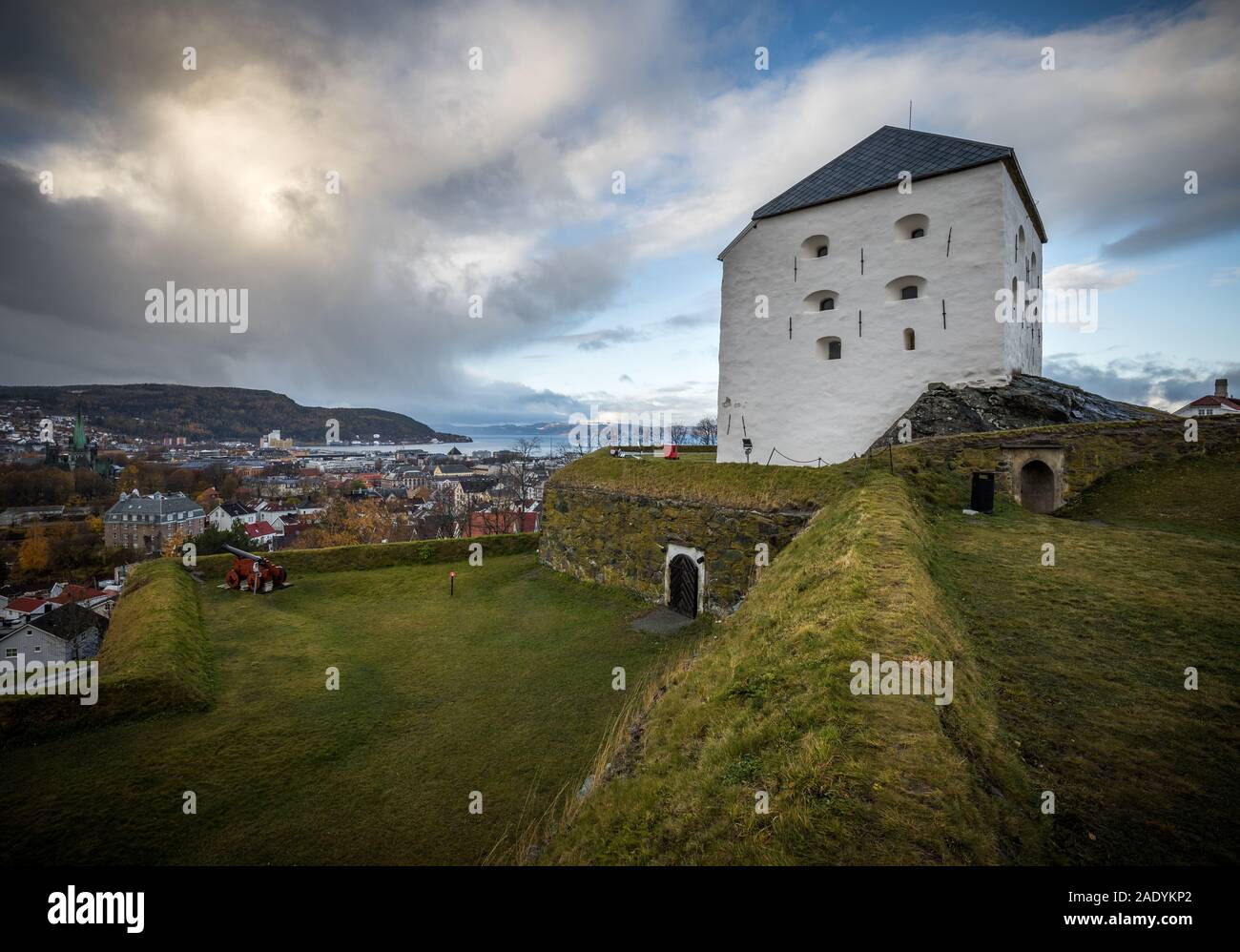 Touristic attraction and musem Kristiansten Festning - old fort on the ...