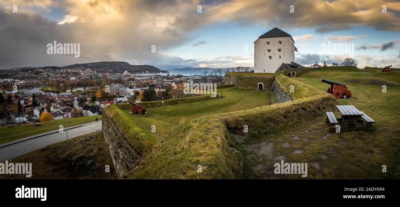 Touristic attraction and musem Kristiansten Festning - old fort on the ...