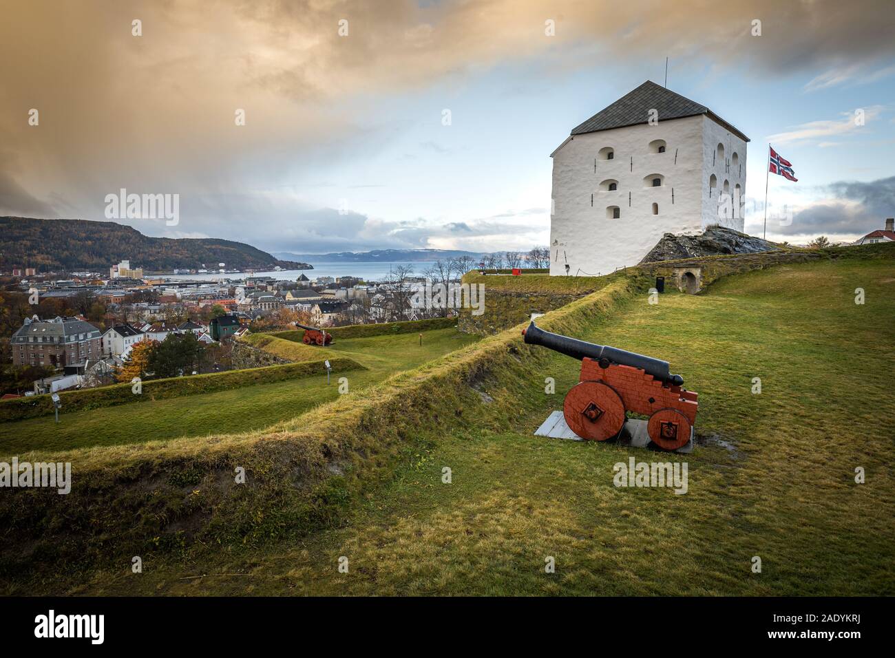 Touristic attraction and musem Kristiansten Festning - old fort on the ...