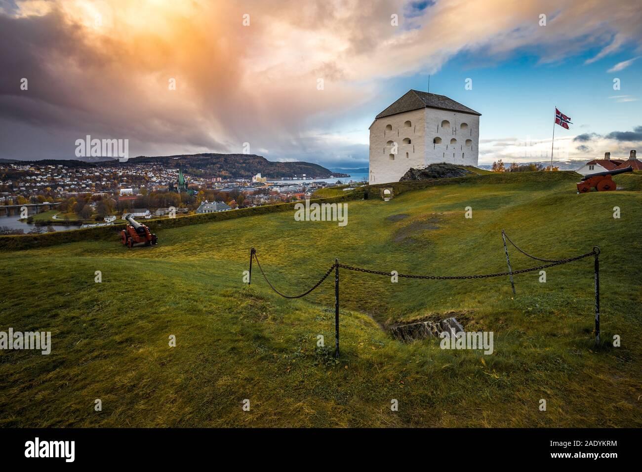 Touristic attraction and musem Kristiansten Festning - old fort on the ...