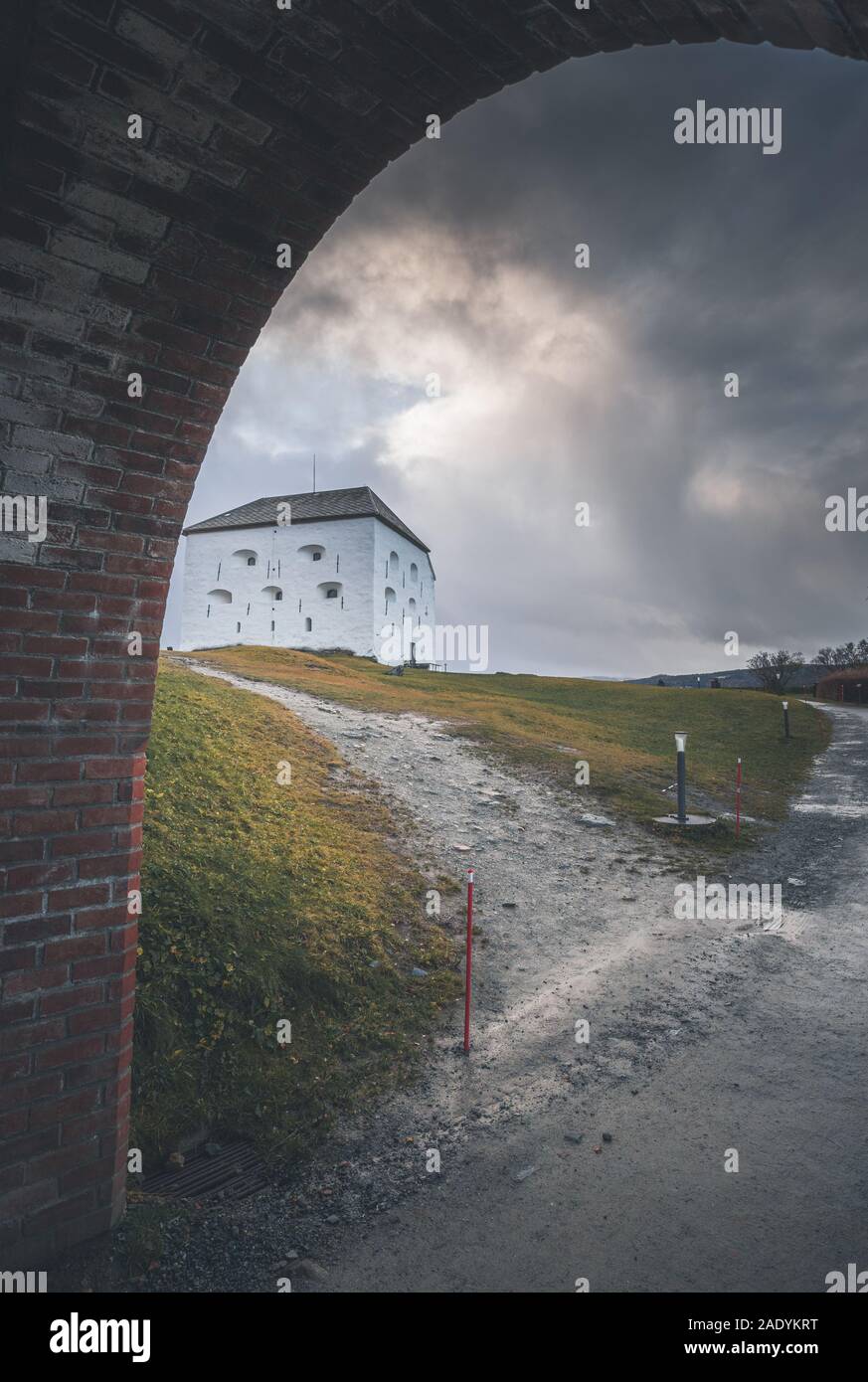 Touristic attraction and musem Kristiansten Festning - old fort on the ...