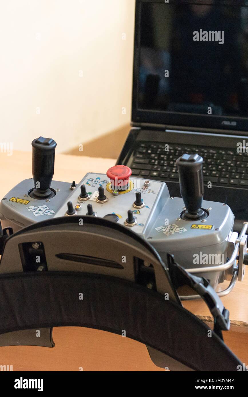 Remote control mobile robot miner. Remote rescue equipment Stock Photo ...