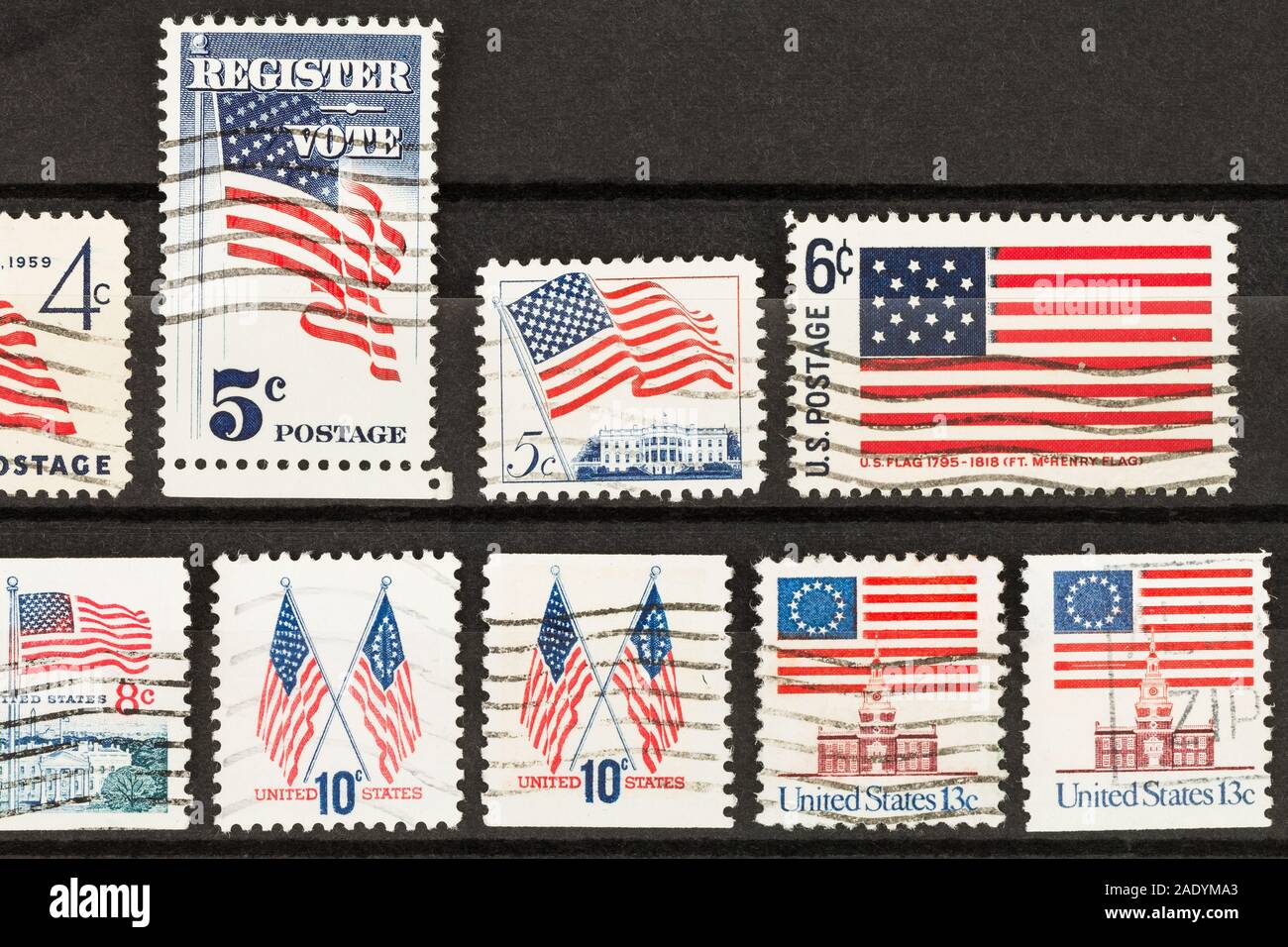 Used american stamps hi-res stock photography and images - Alamy