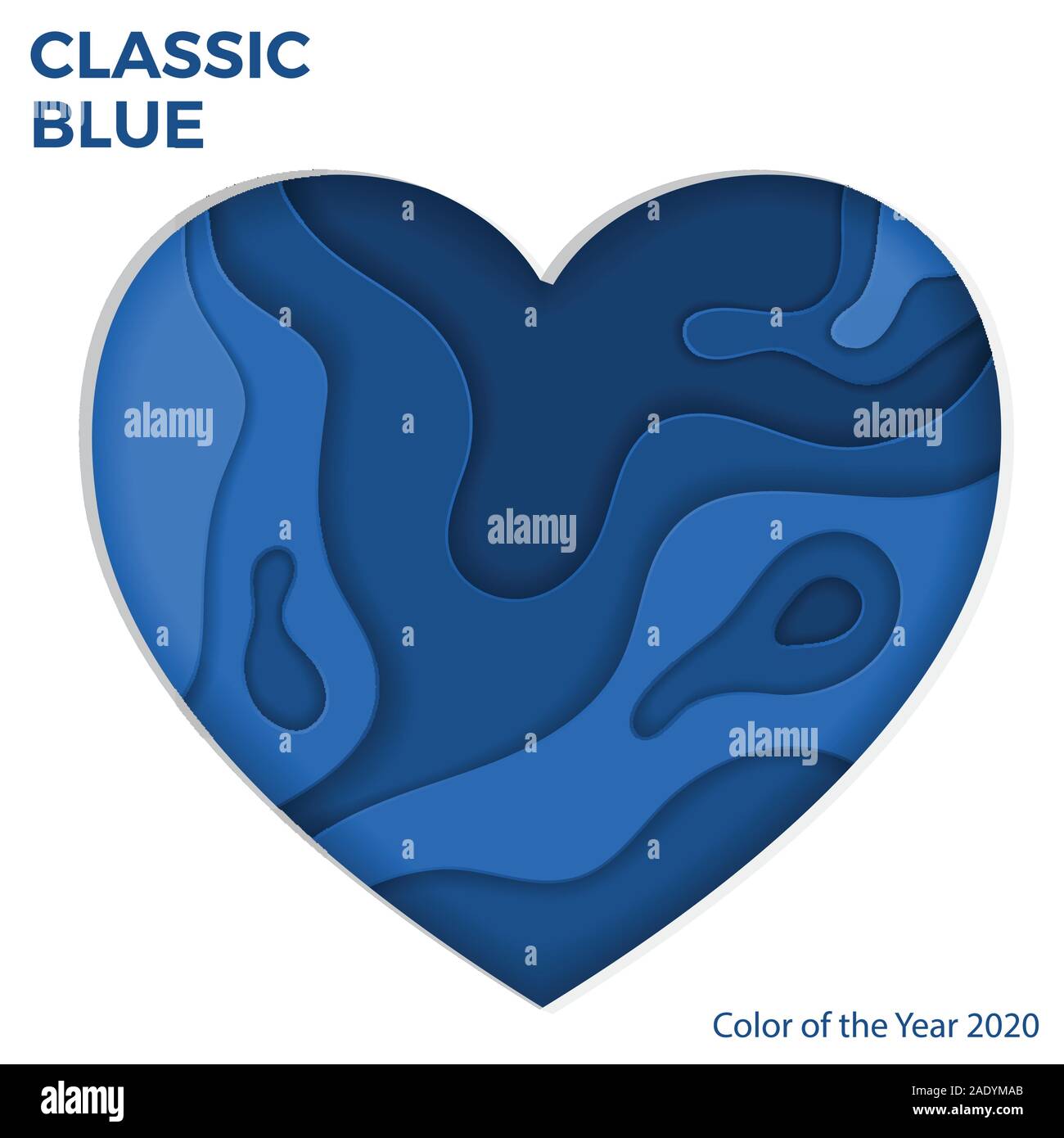Classic Blue Paper Cut Heart Stock Vector Image & Art - Alamy