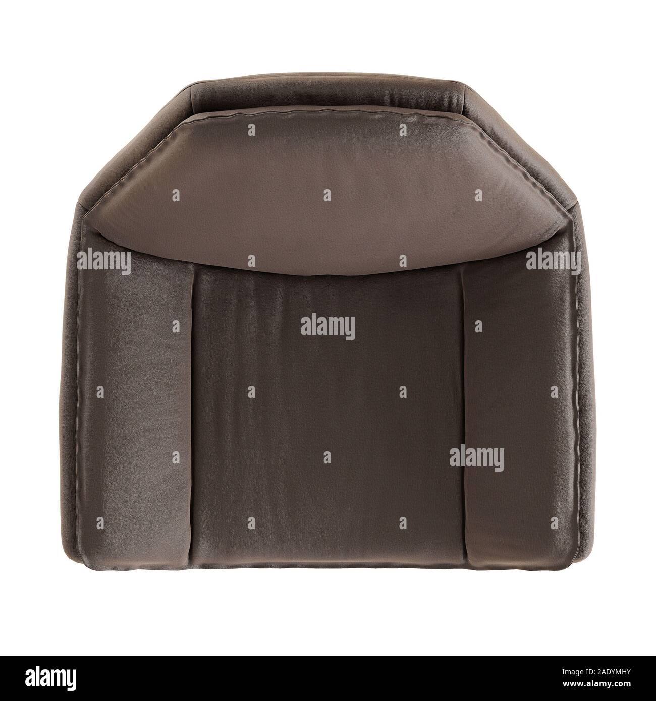 Brown leather armchair top view on isolated background. 3d rendering Stock Photo - Alamy