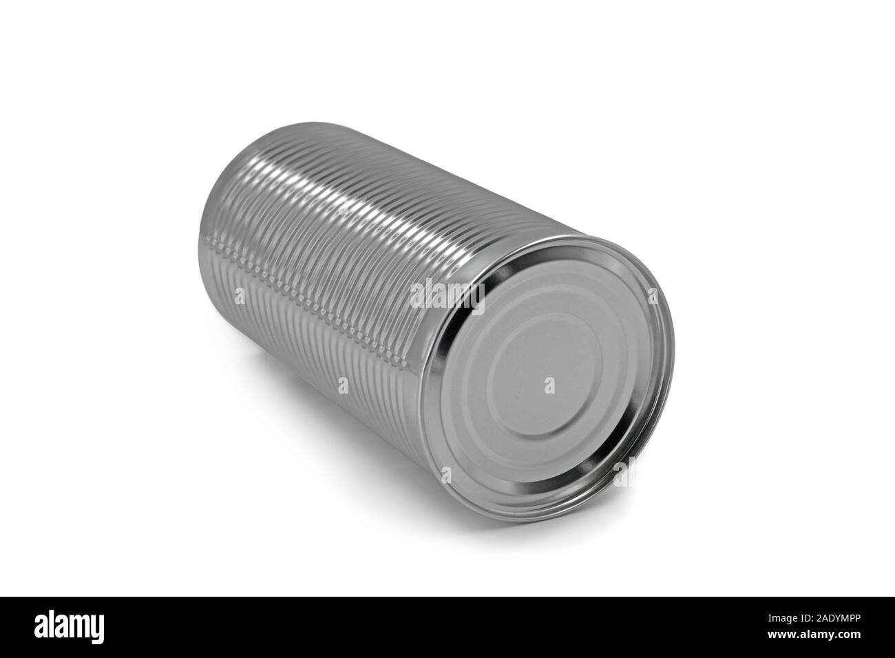 Large Tin Can Side view, lying positon isolated on White Background ...