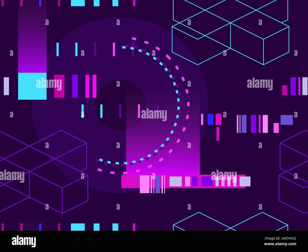 Cyberpunk seamless pattern. Retro futurism of the 80s. Signal error ...