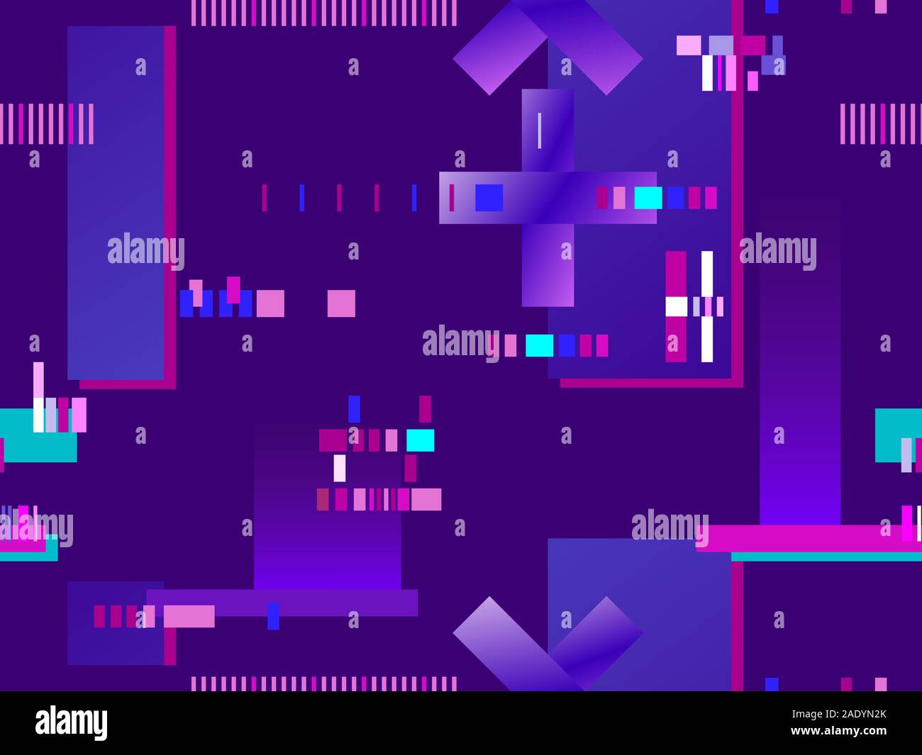 Cyberpunk seamless pattern. Retro futurism of the 80s. Signal error ...