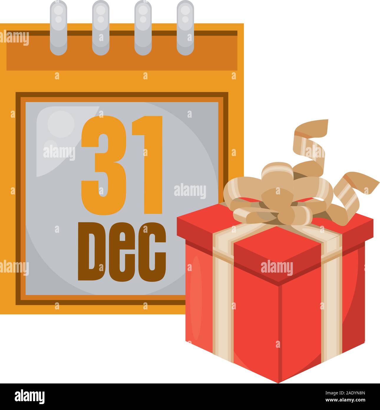 gift box present and new year calendar Stock Vector Image & Art - Alamy