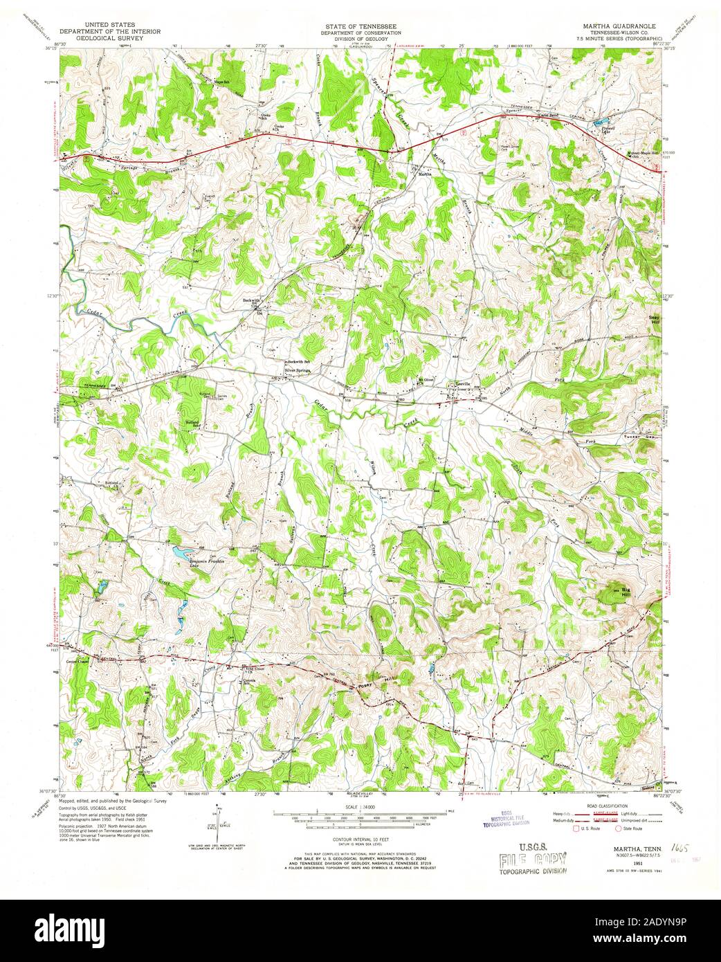 USGS TOPO Map Tennessee TN Martha 149067 1951 24000 Restoration Stock ...