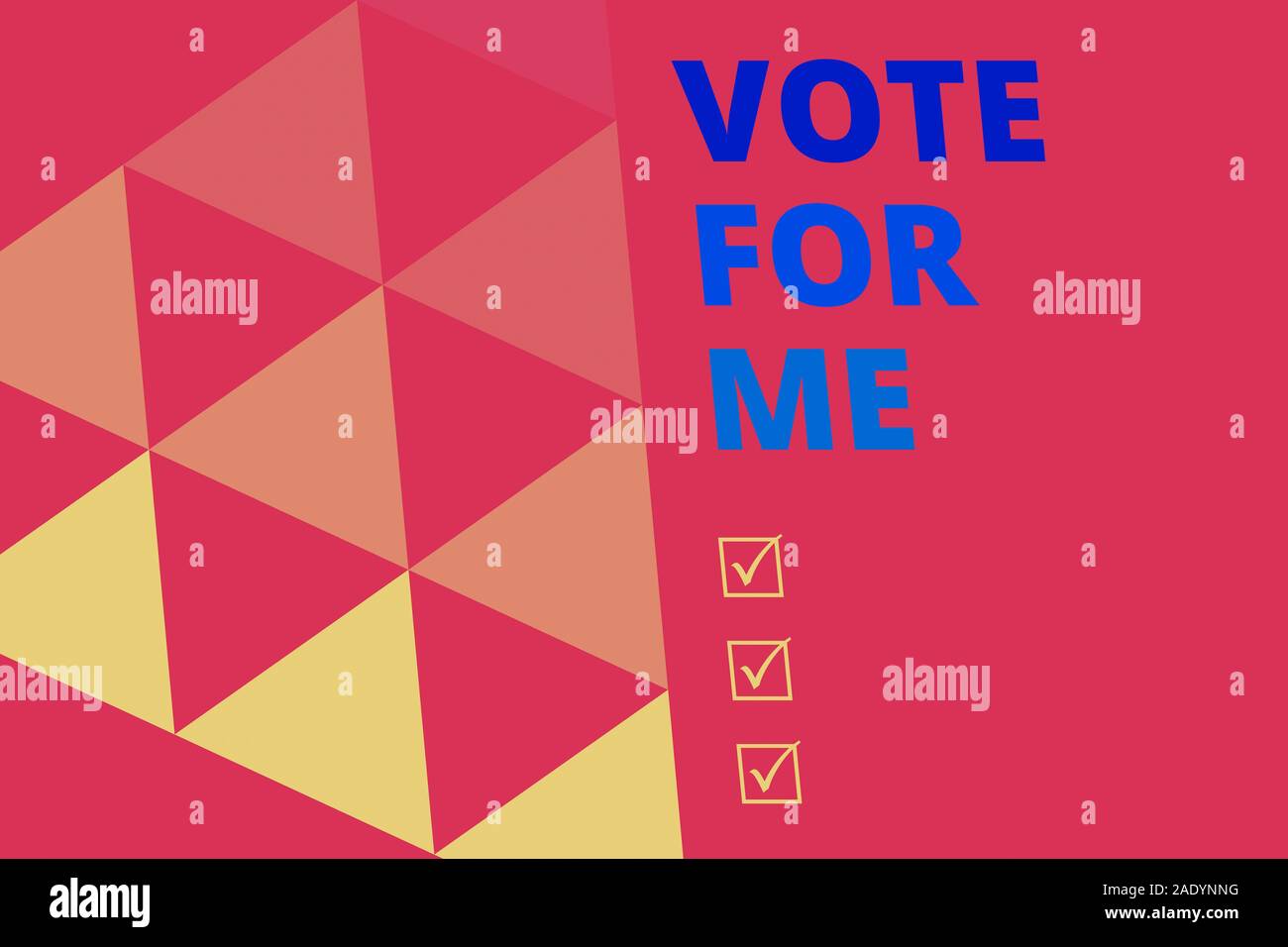 Writing note showing Vote For Me. Business concept for Campaining for a ...