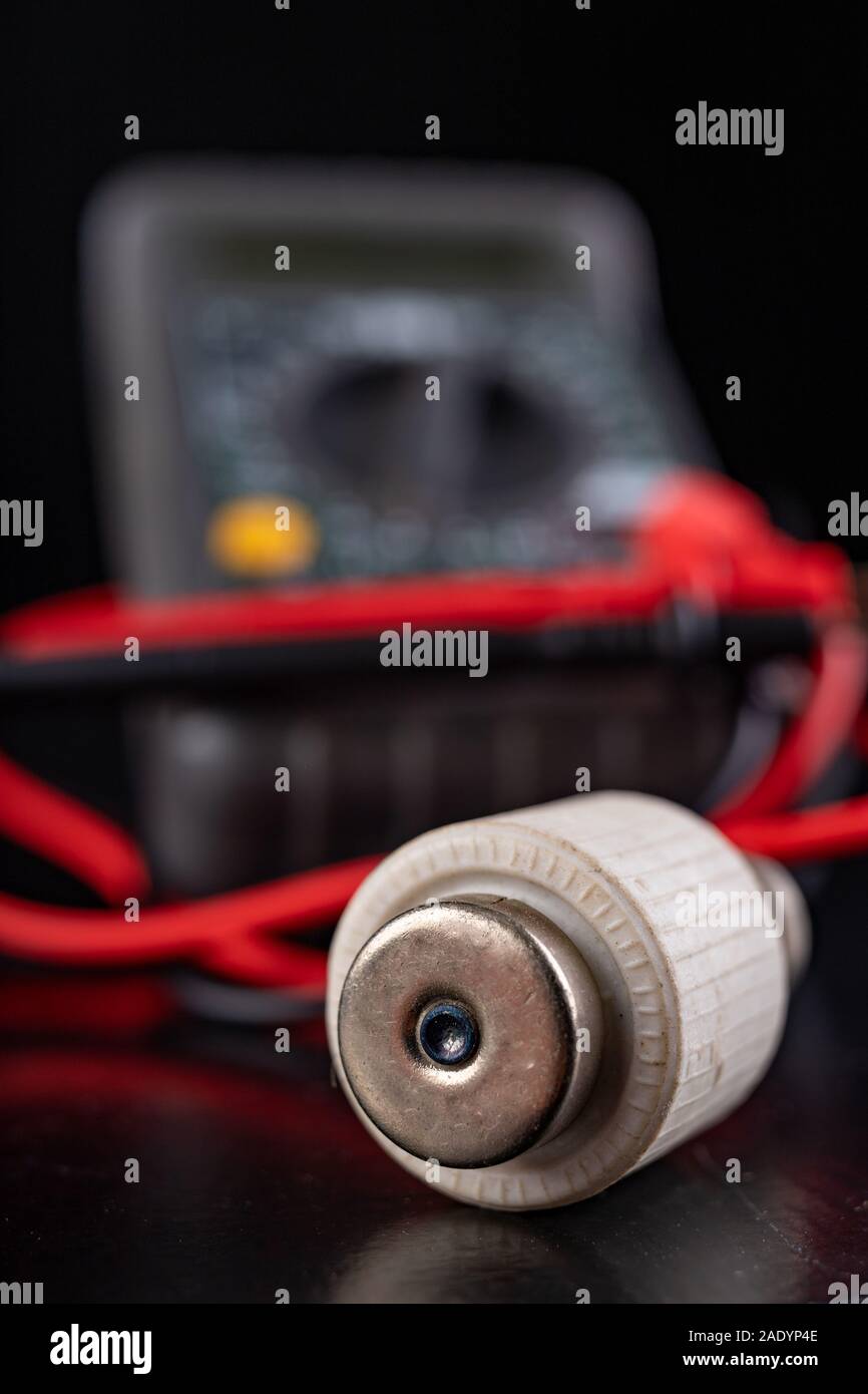 Electric meter and ceramic fuse. A device for measuring electric ...