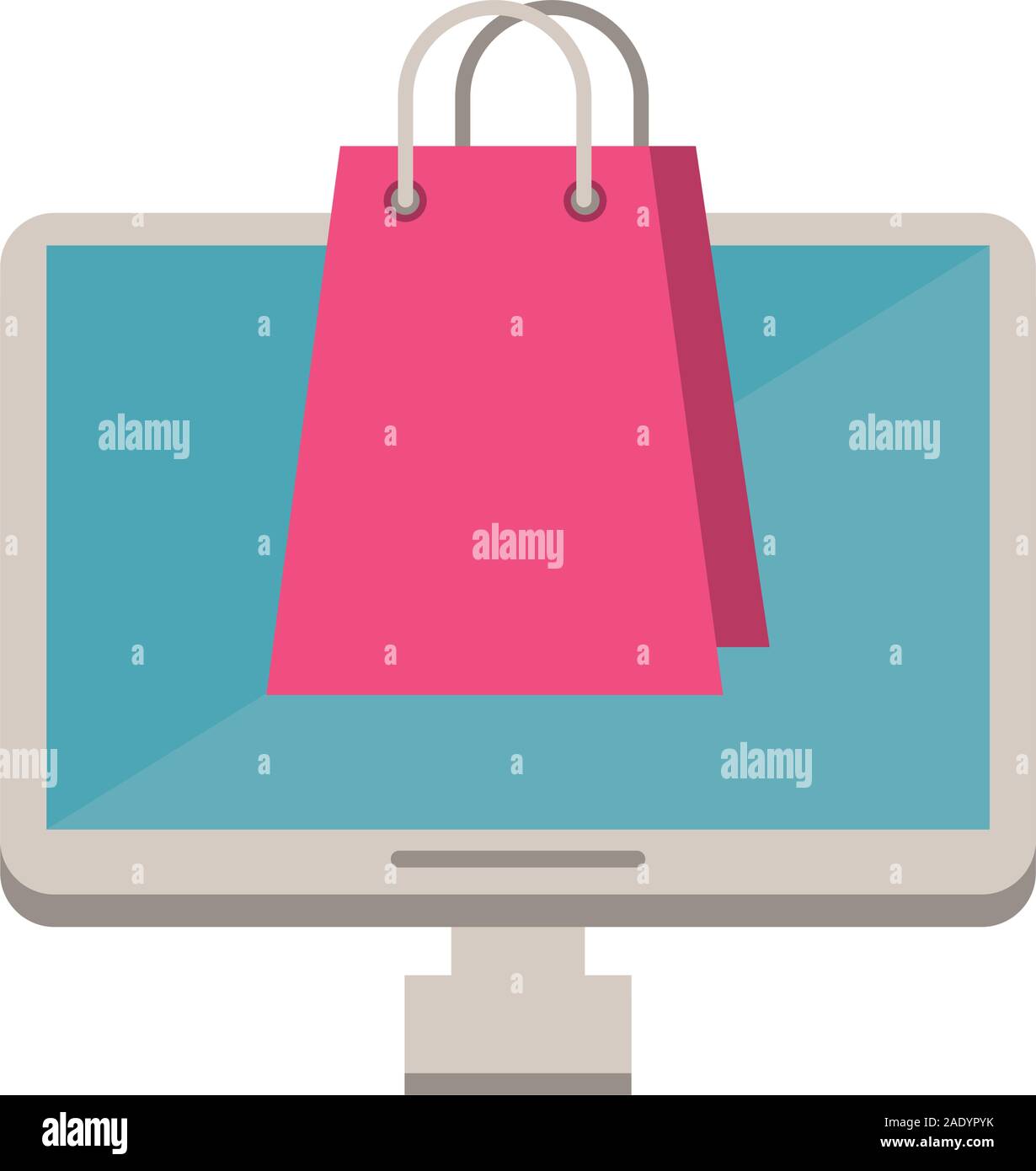 Online shopping desktop pc Stock Vector Images - Alamy