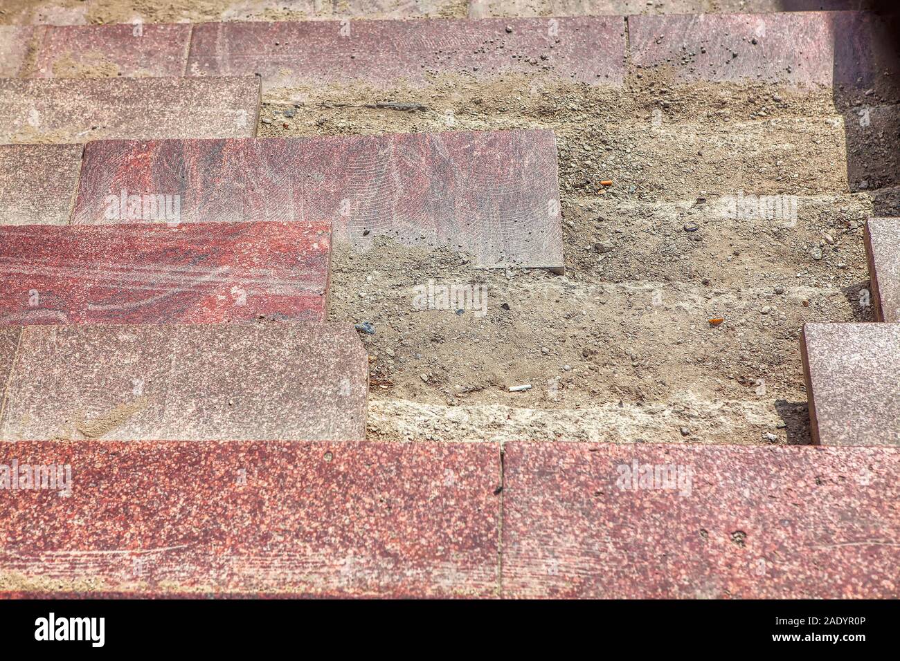 broken granite stairs,dangerous steps Stock Photo - Alamy