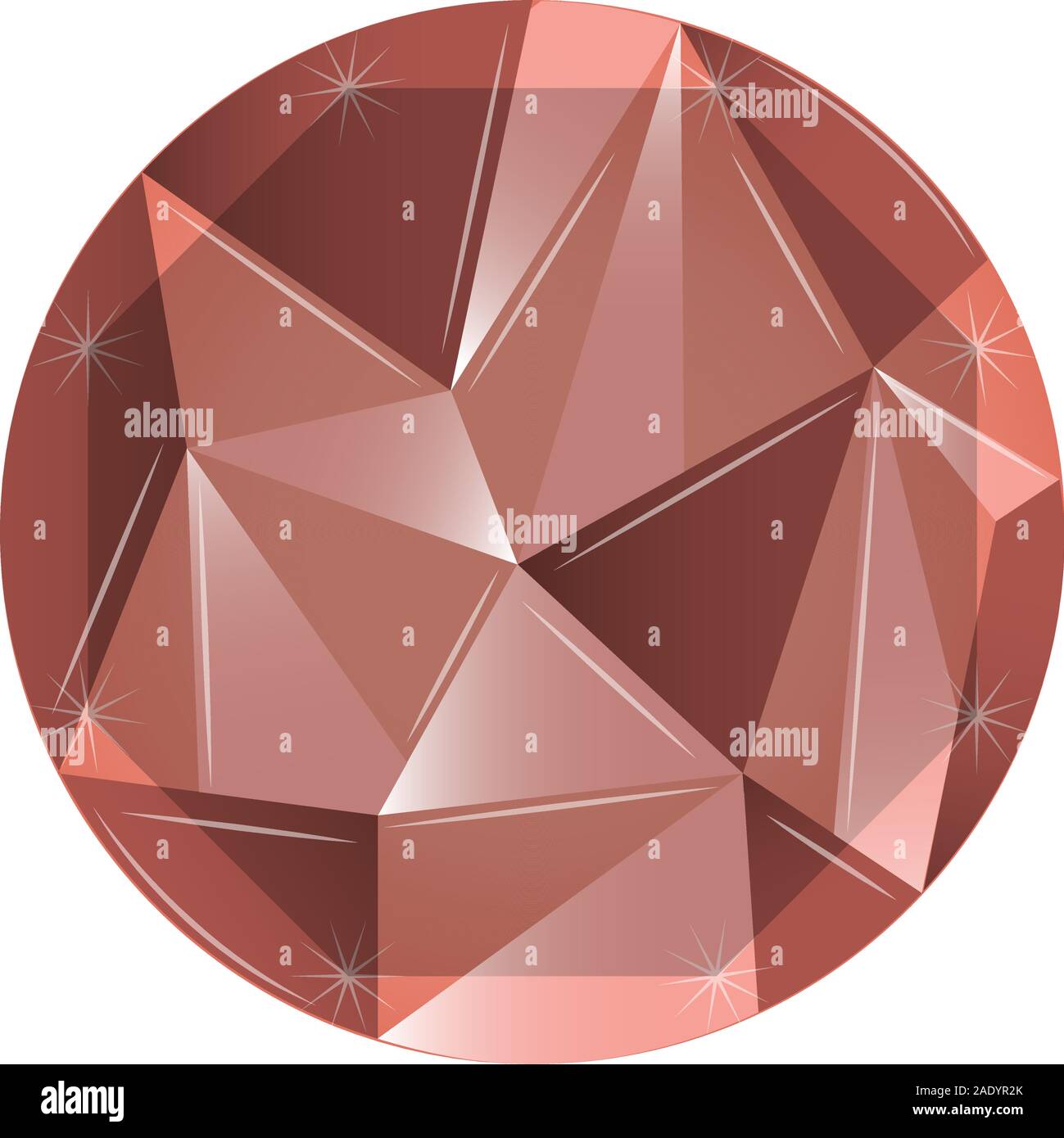 Pink shiny gemstone. Jewelry decoration - Vector illustration Stock ...