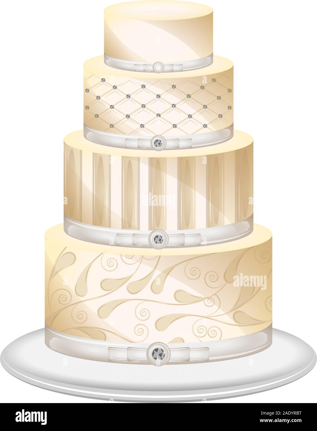Decorated wedding cake image. Marriage concept - Vector illustration ...