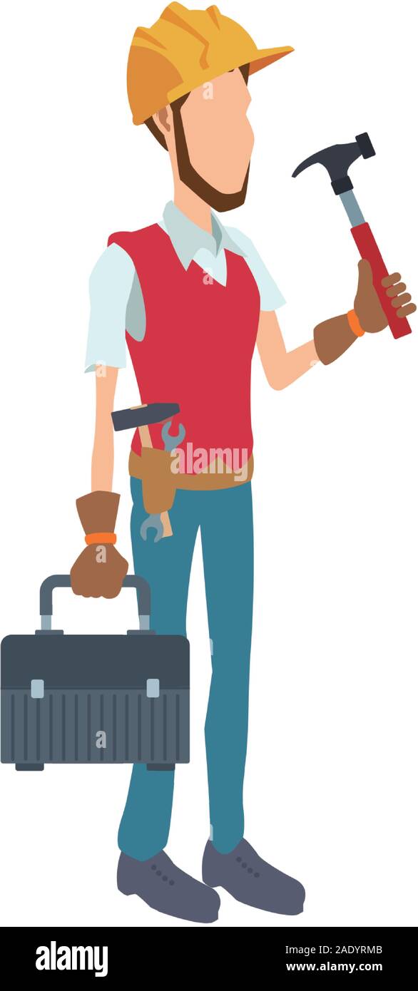 Male worker tools box Stock Vector Images - Alamy