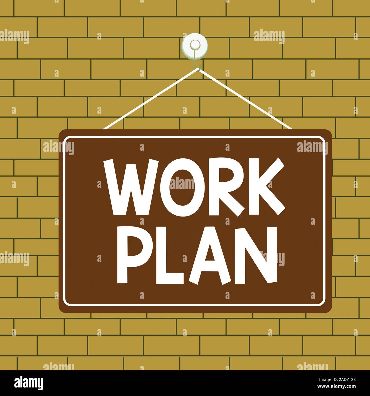 Text sign showing Work Plan. Business photo text project to be ...