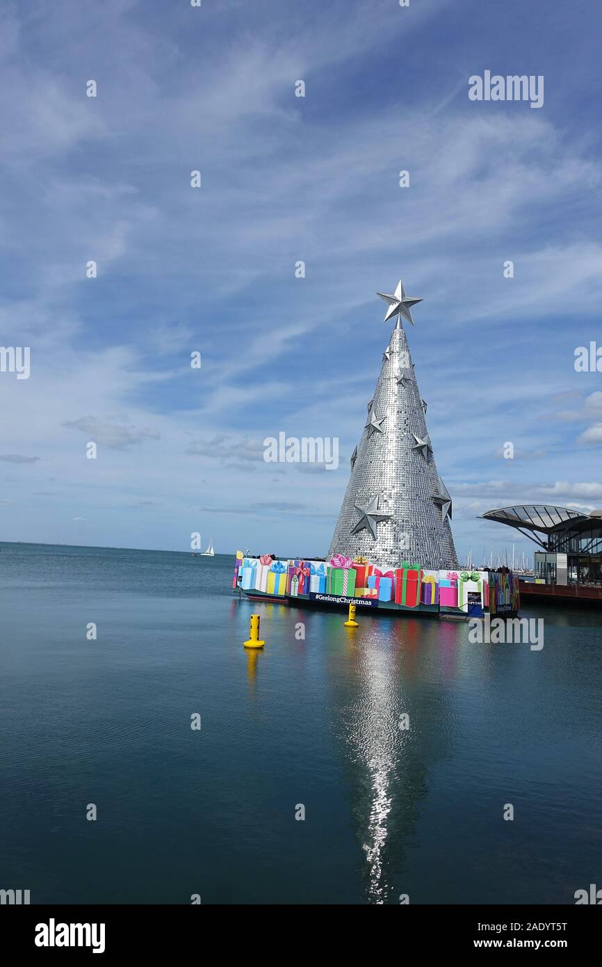 Geelong's floating Christmas Tree, Australia Stock Photo - Alamy